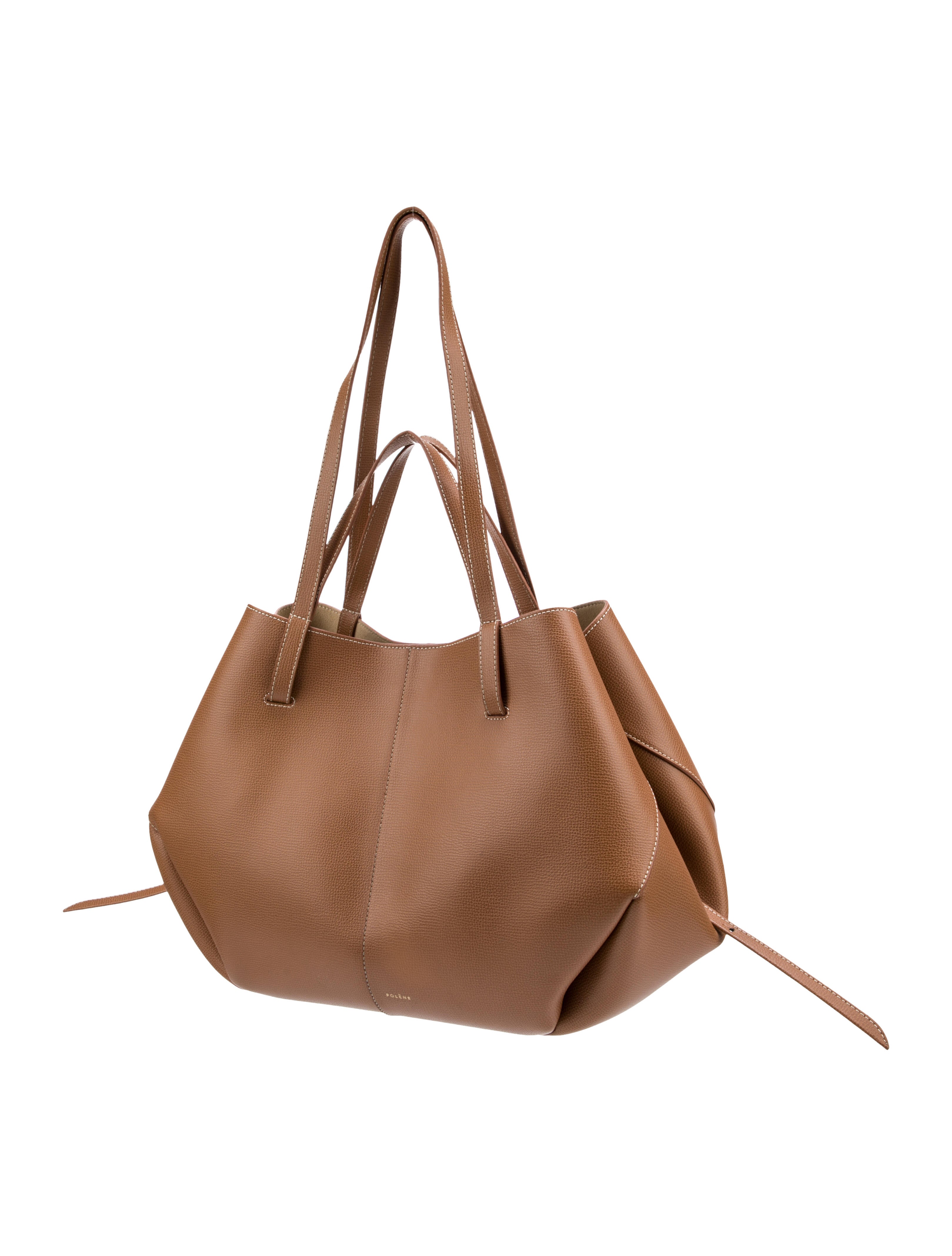 Polène Gold-Toned Leather Cyme Tote - Brown Totes, Handbags ...