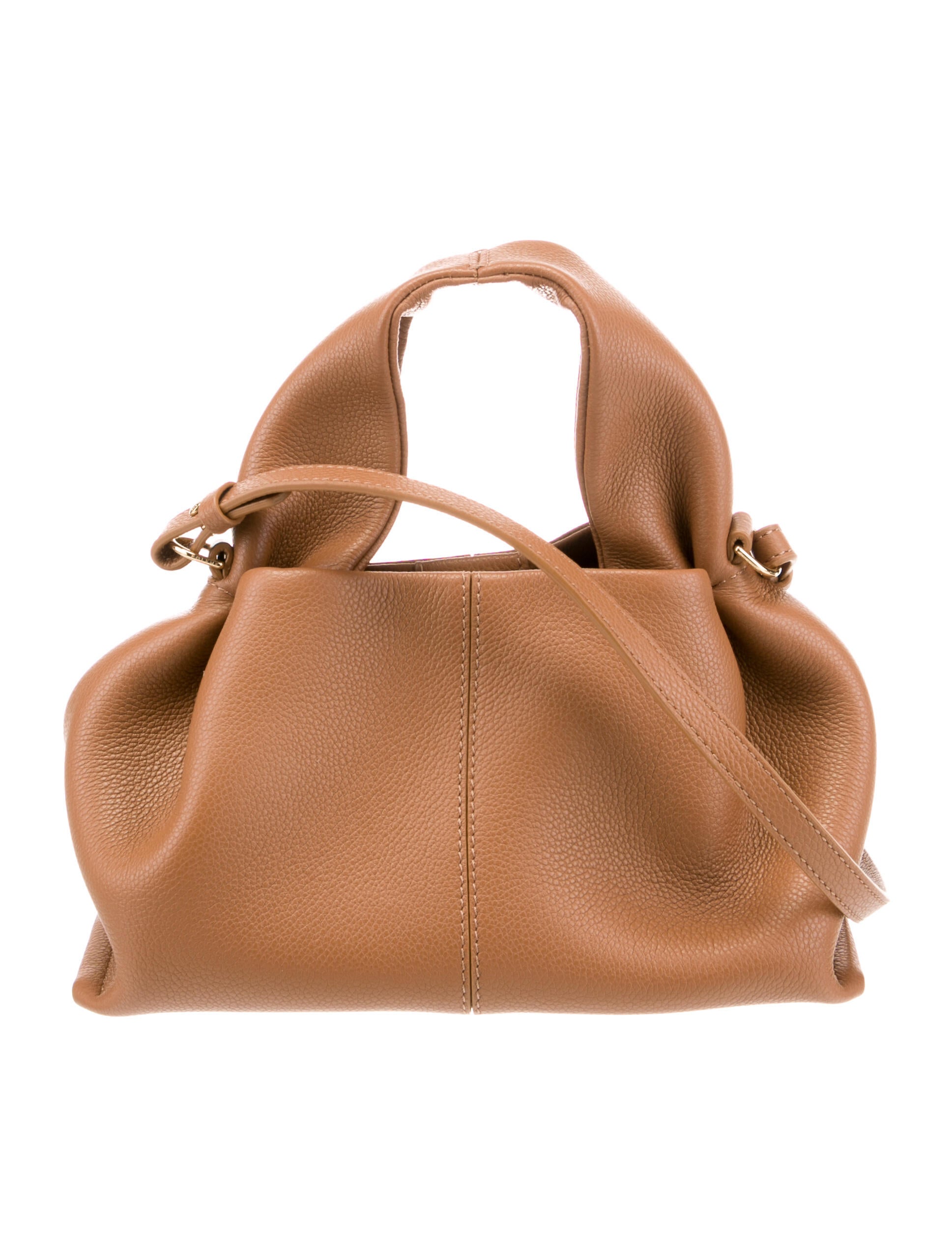 Polène Small Leather Shoulder Bag - Brown Shoulder Bags, Handbags ...