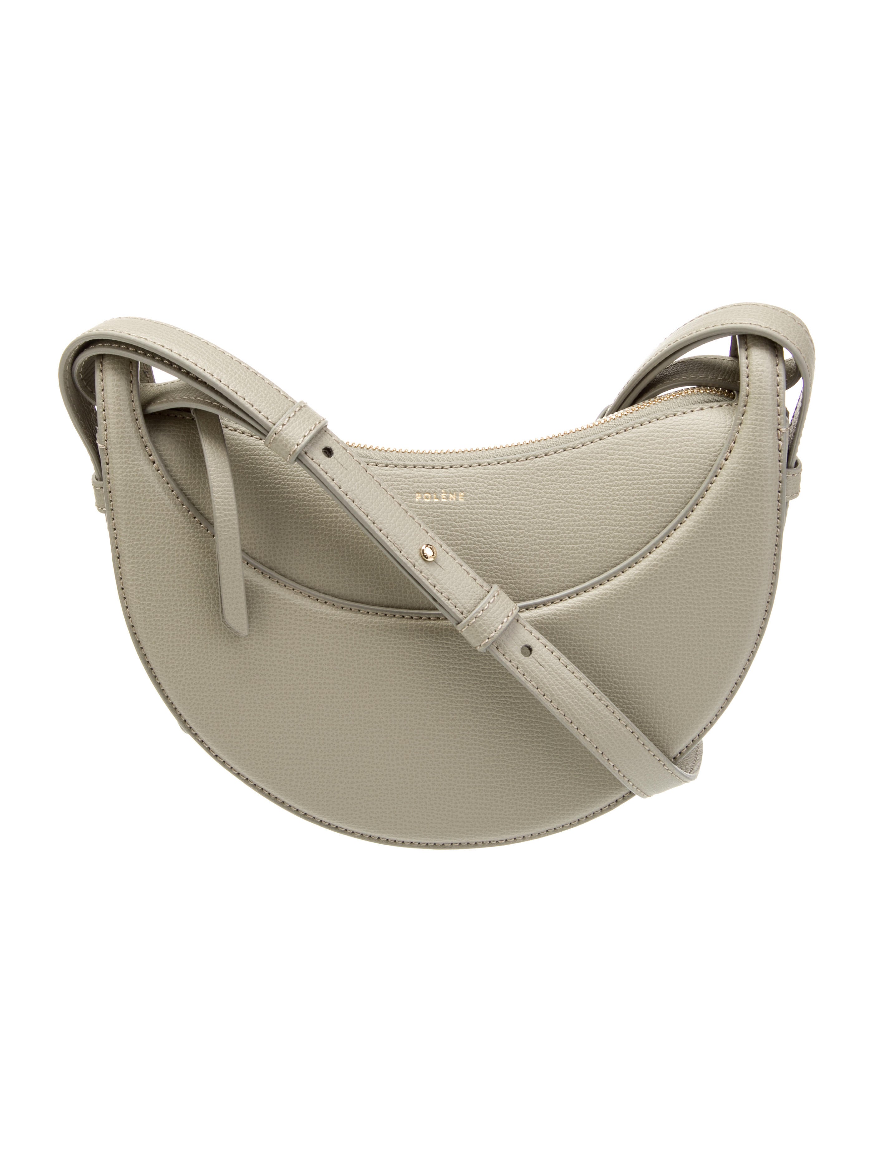 Polène Leather Crossbody Bag - Grey Crossbody Bags, Handbags ...