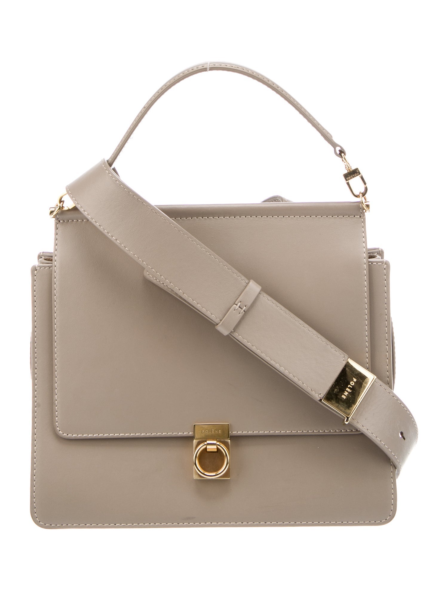 Polène Numero Sept Mini Leather Crossbody Bag - Neutrals Crossbody Bags ...