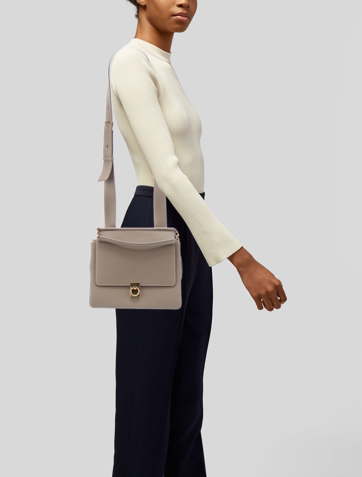 Polène Numero Sept Mini Leather Crossbody Bag - Neutrals Crossbody Bags ...