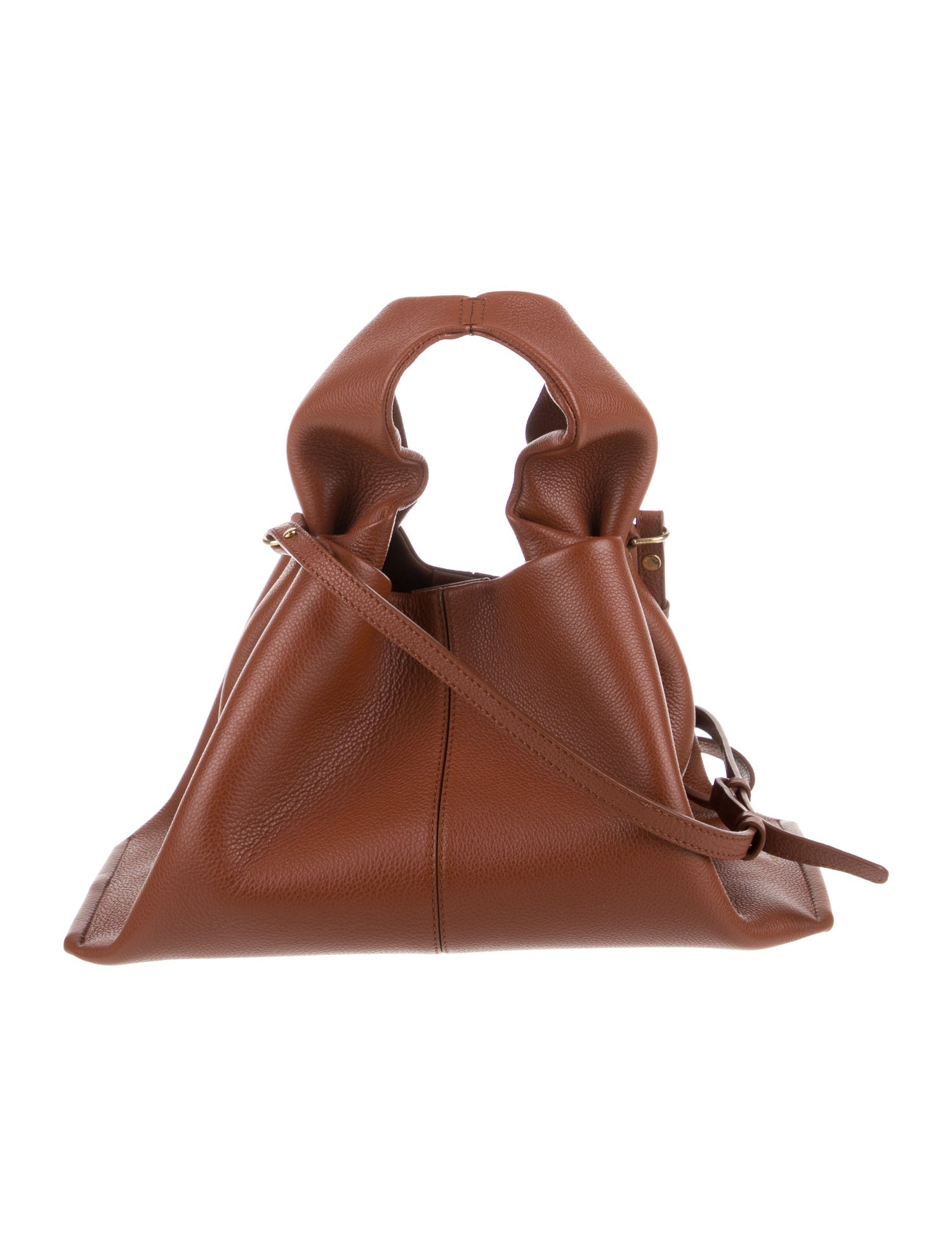 Polène Medium Leather Shoulder Bag - Brown Shoulder Bags, Handbags ...
