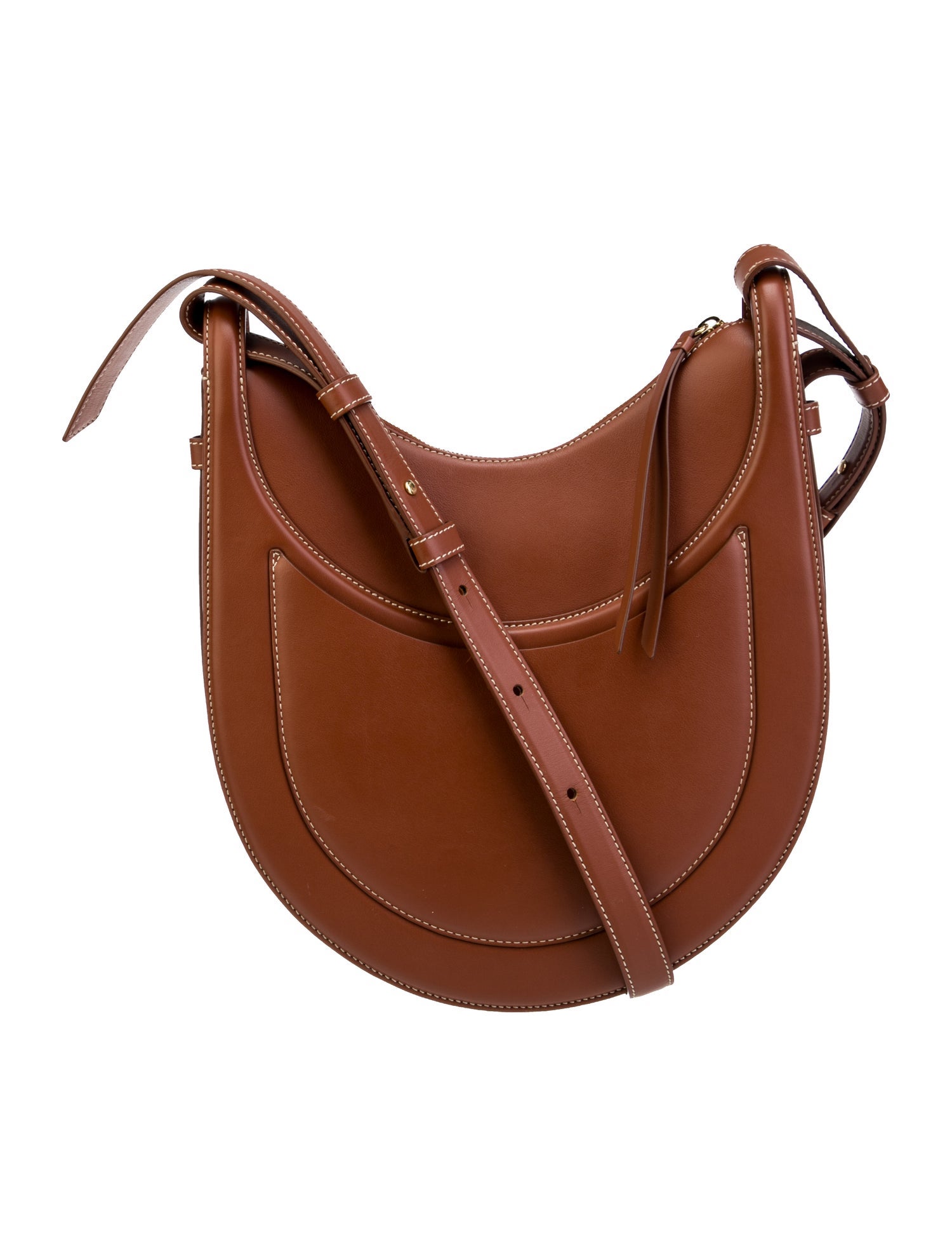 Polène Leather Shoulder Bag - Brown Shoulder Bags, Handbags ...