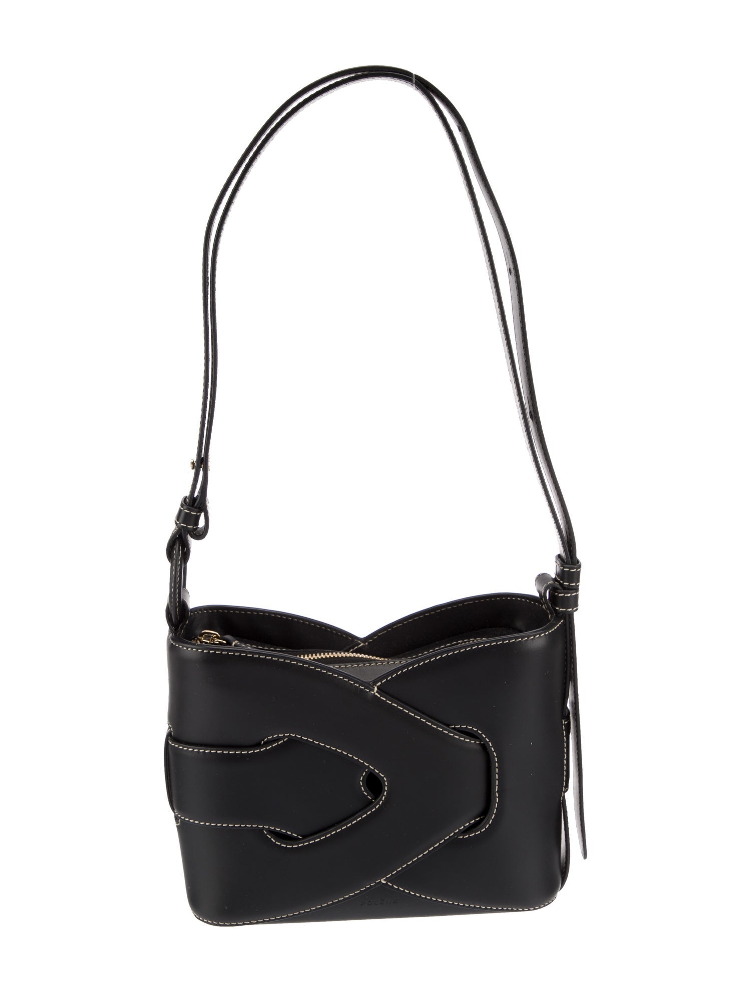 Polène Leather Shoulder Bag - Black Shoulder Bags, Handbags ...