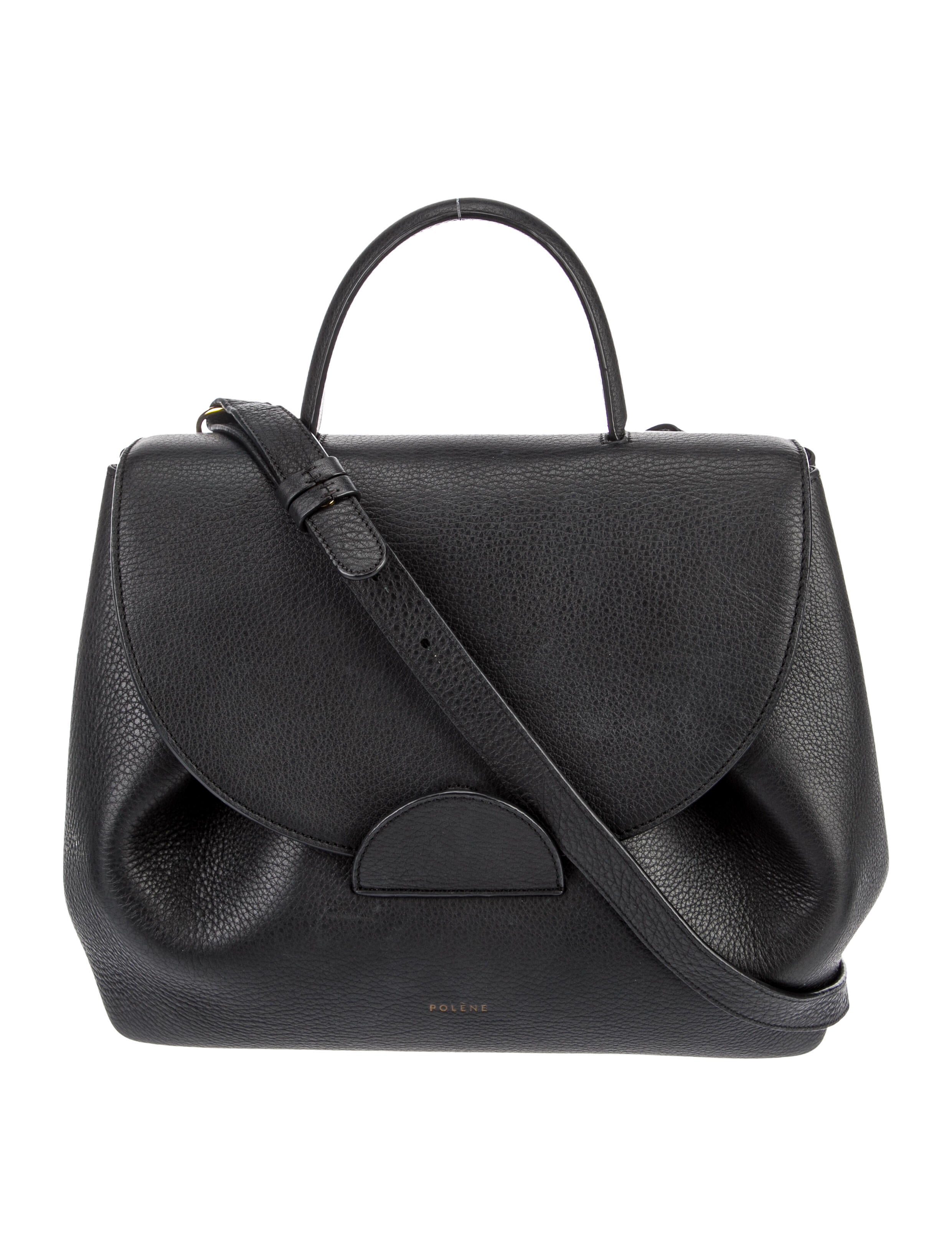 Polène Solid Leather Handle Bag - Black Handle Bags, Handbags ...