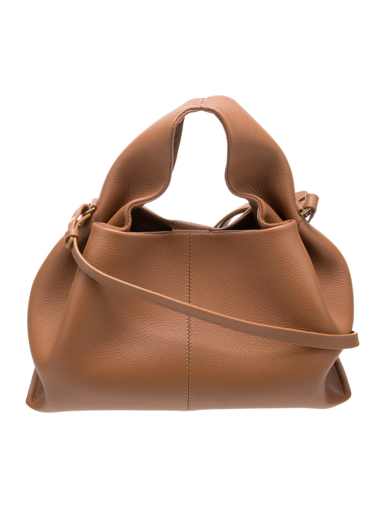 Polène Leather Top Handle Bag - Brown Handle Bags, Handbags ...