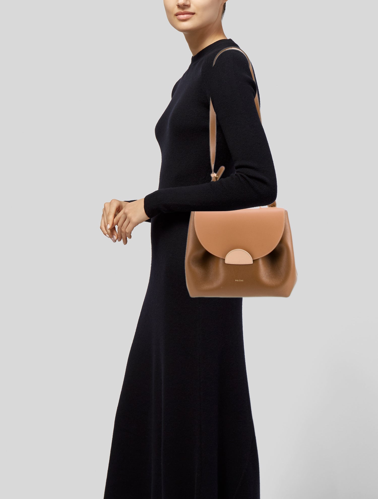 Polène Leather Numero Un Shoulder bag - Brown Shoulder Bags, Handbags ...