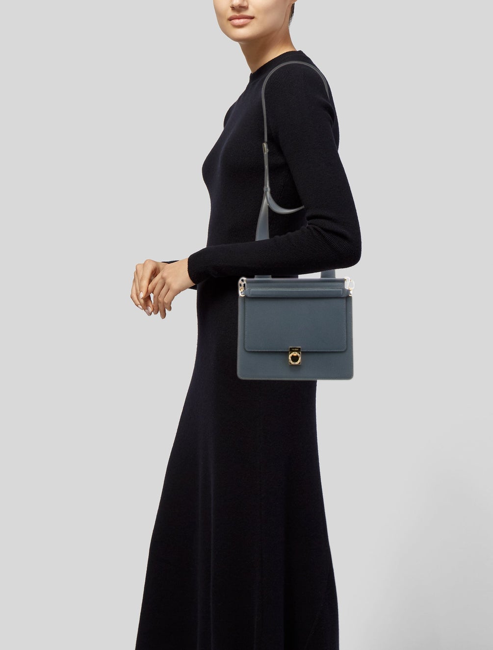 Polène Leather Shoulder Bag - Blue Shoulder Bags, Handbags - WPLNE21803 ...