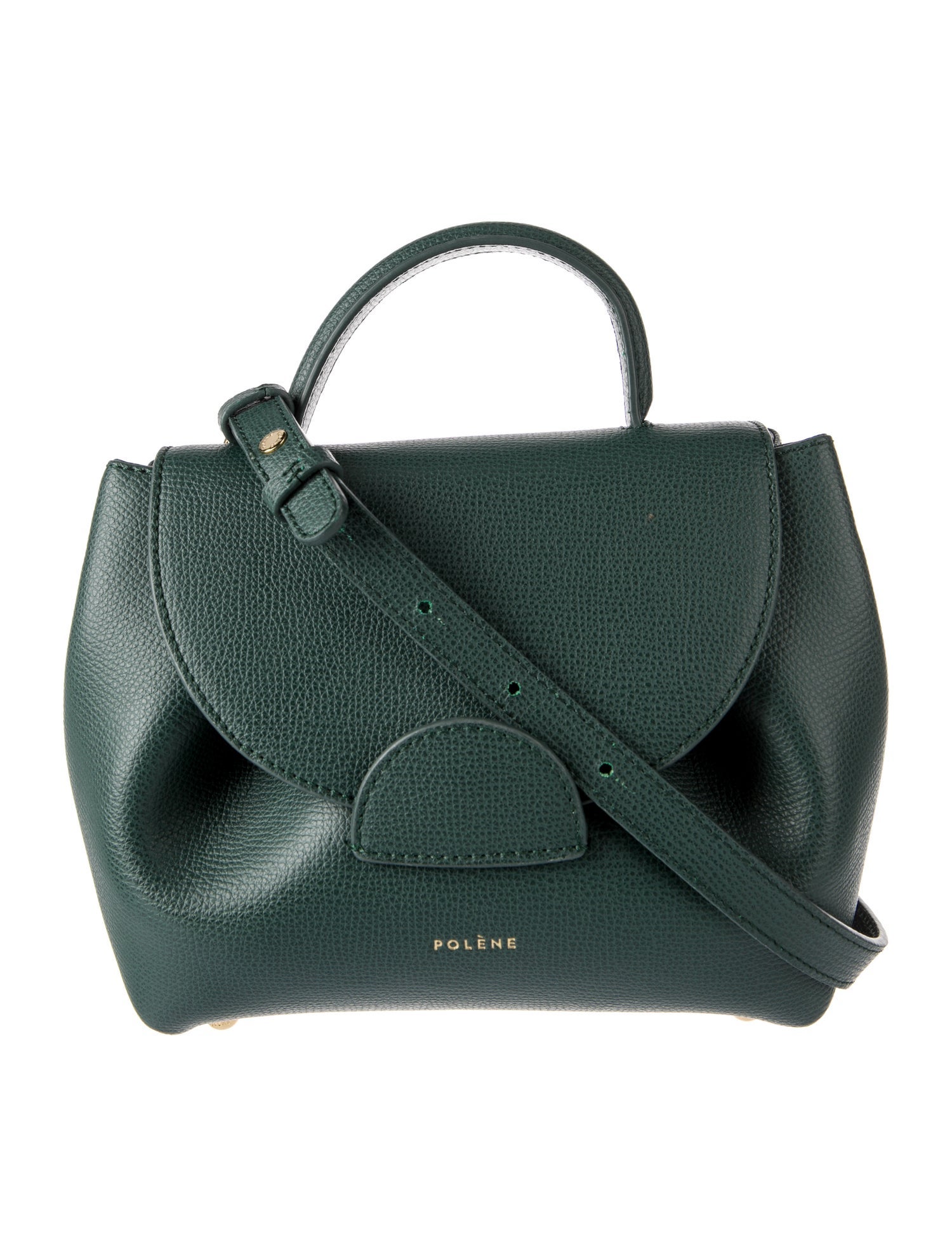 Polène Leather Handle Bag - Green Crossbody Bags, Handbags - WPLNE21849 ...