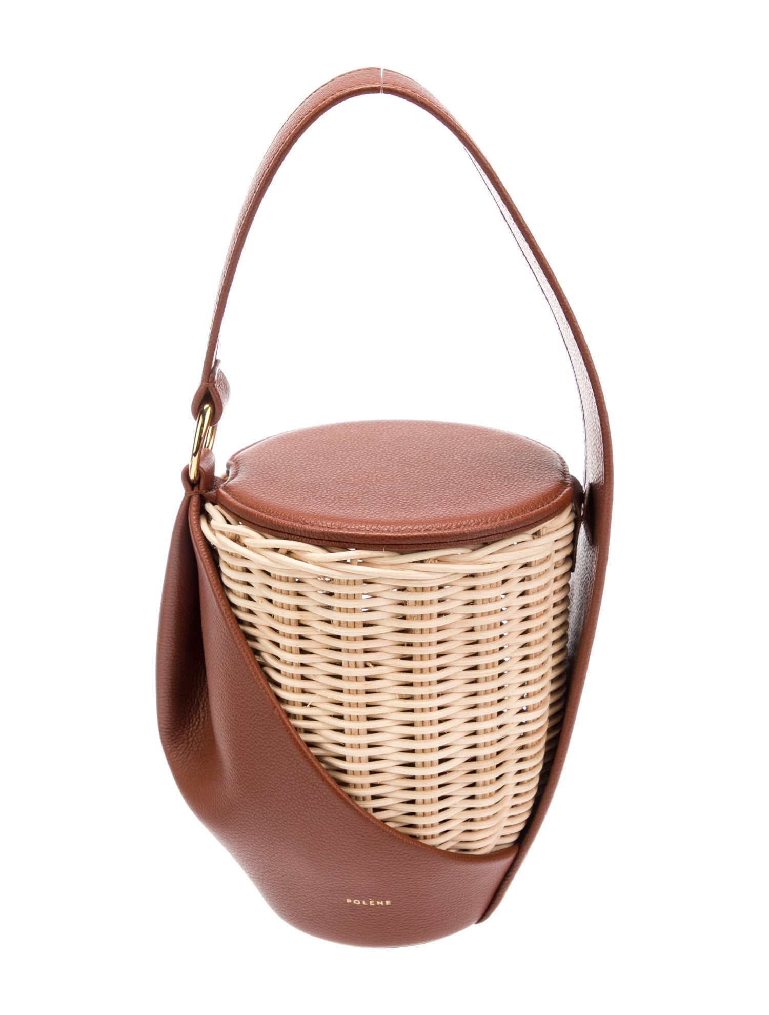 Polène Leather Trim Wicker Bucket Bag - Brown Bucket Bags, Handbags ...