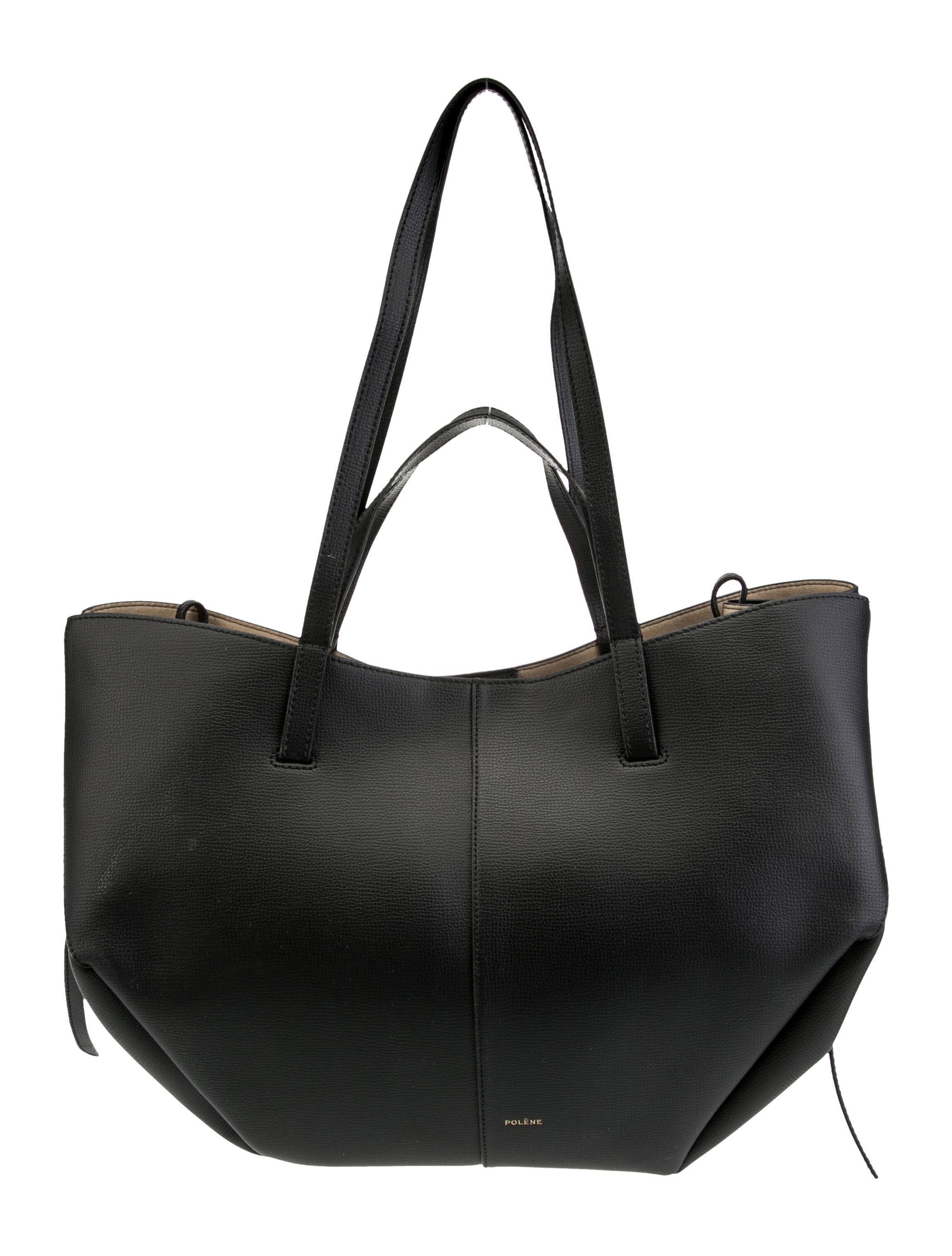 Polène Cyme Leather Tote - Black Totes, Handbags - WPLNE22074 | The ...