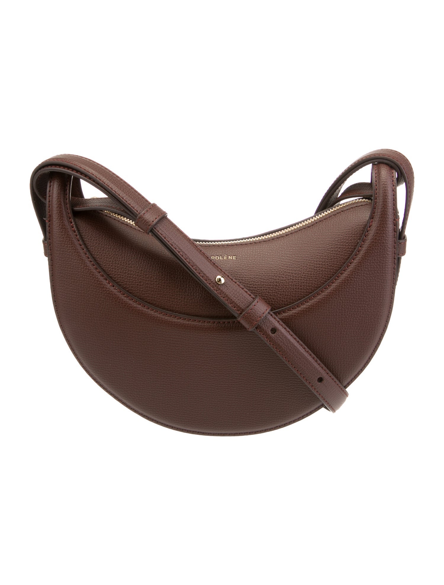 Polène Leather Shoulder Bag - Brown Shoulder Bags, Handbags ...