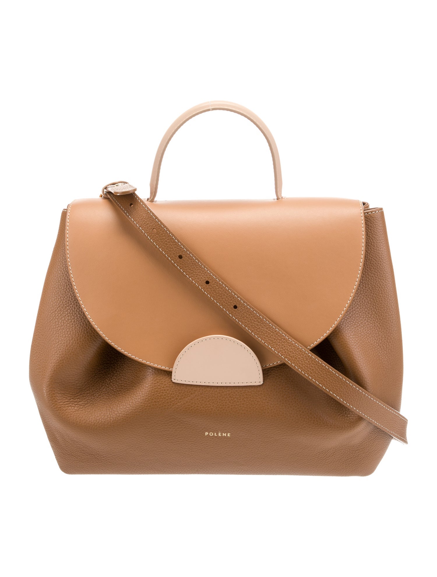 Polène Colorblock Leather Crossbody Bag - Brown Crossbody Bags ...