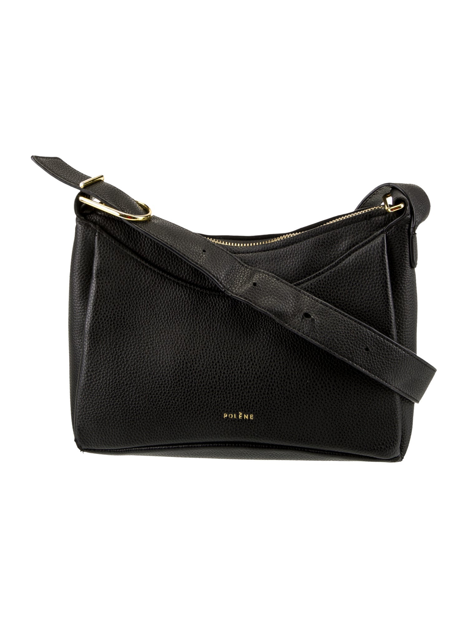 Polène Leather Messenger Bag - Black Crossbody Bags, Handbags ...
