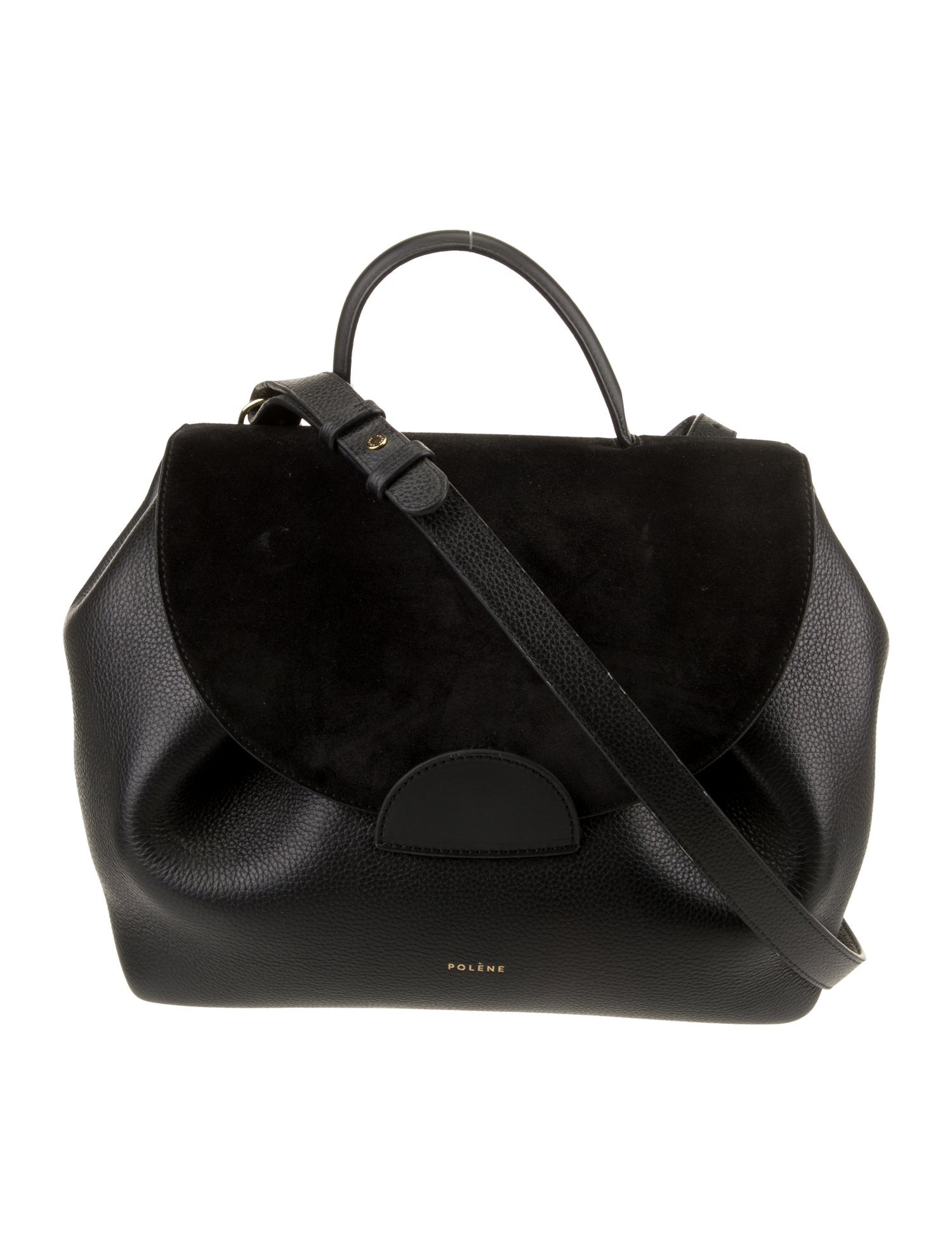 Polène Leather Shoulder Bag - Black Shoulder Bags, Handbags ...