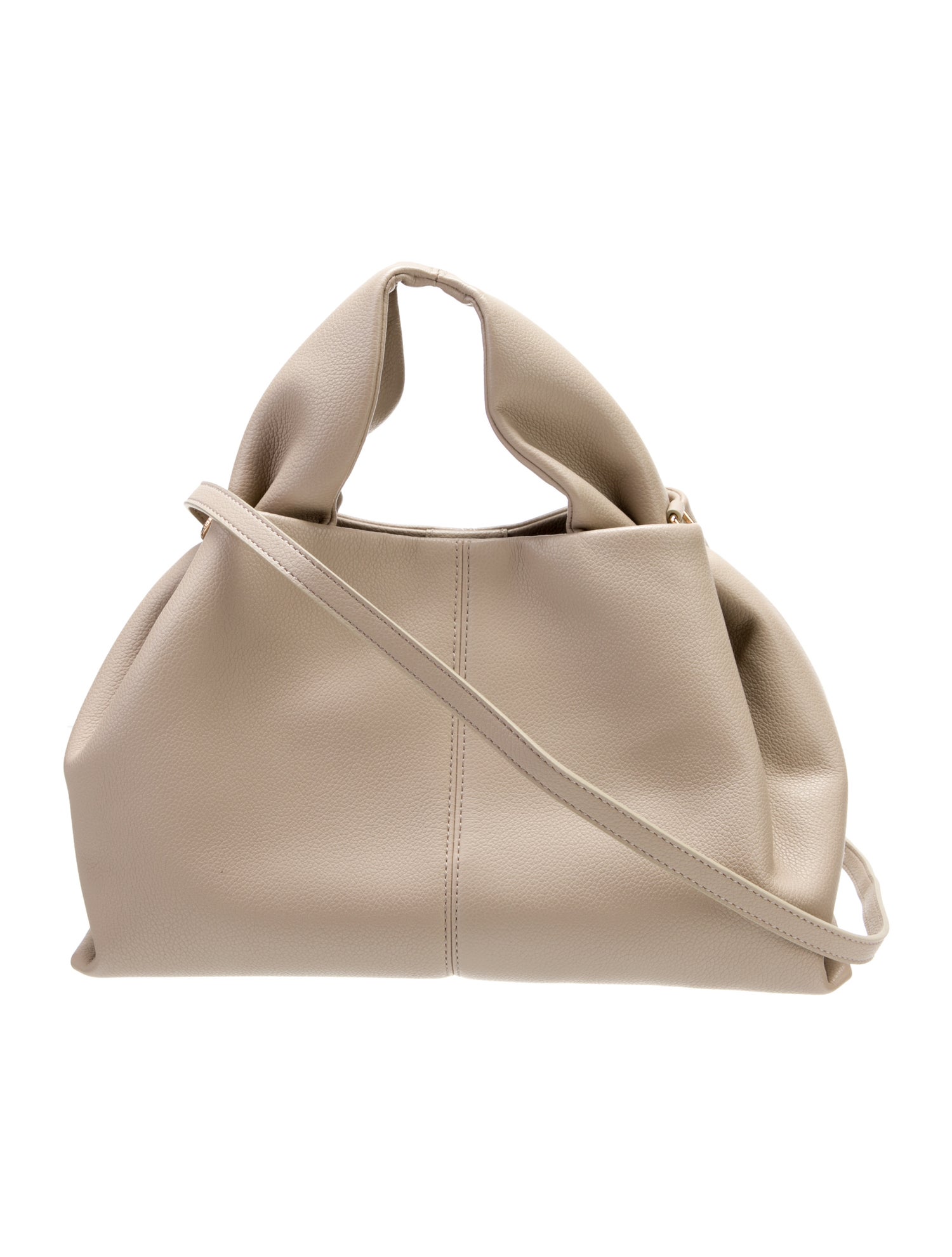 Polène Leather Shoulder Bag - Grey Handle Bags, Handbags - WPLNE22736 ...