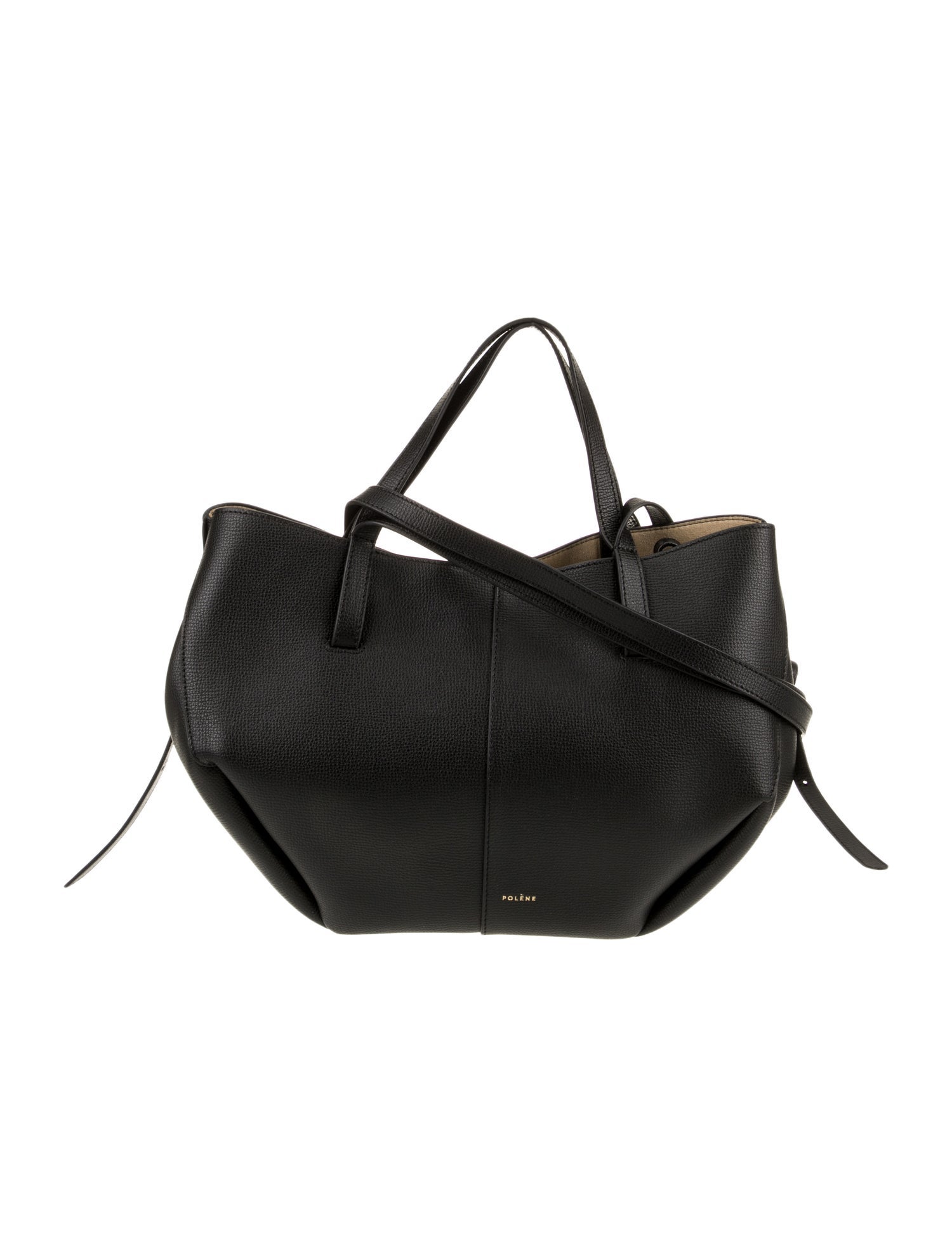 Polène Leather Shoulder Bag - Black Shoulder Bags, Handbags ...