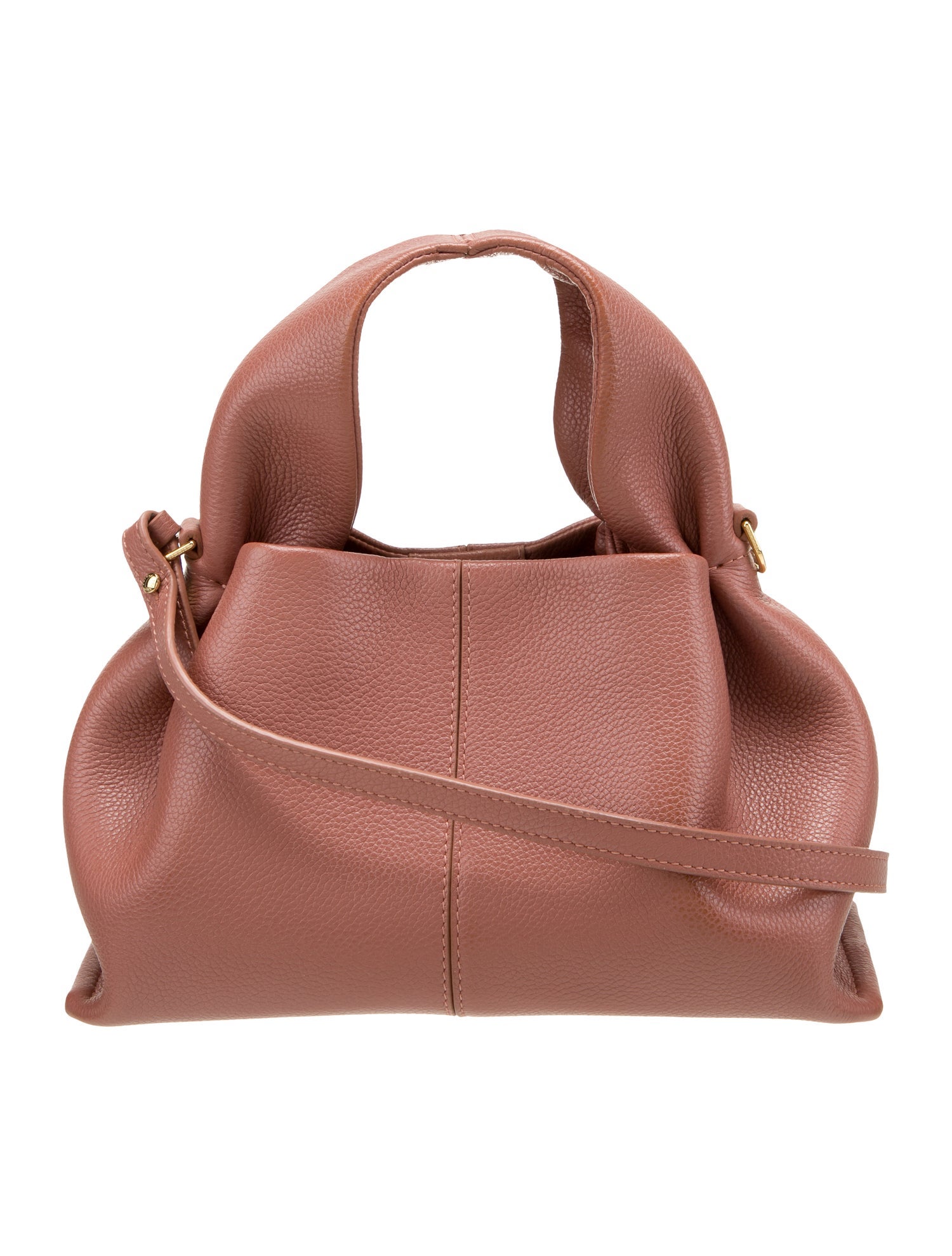 Polène Leather Top Handle Bag - Brown Handle Bags, Handbags ...