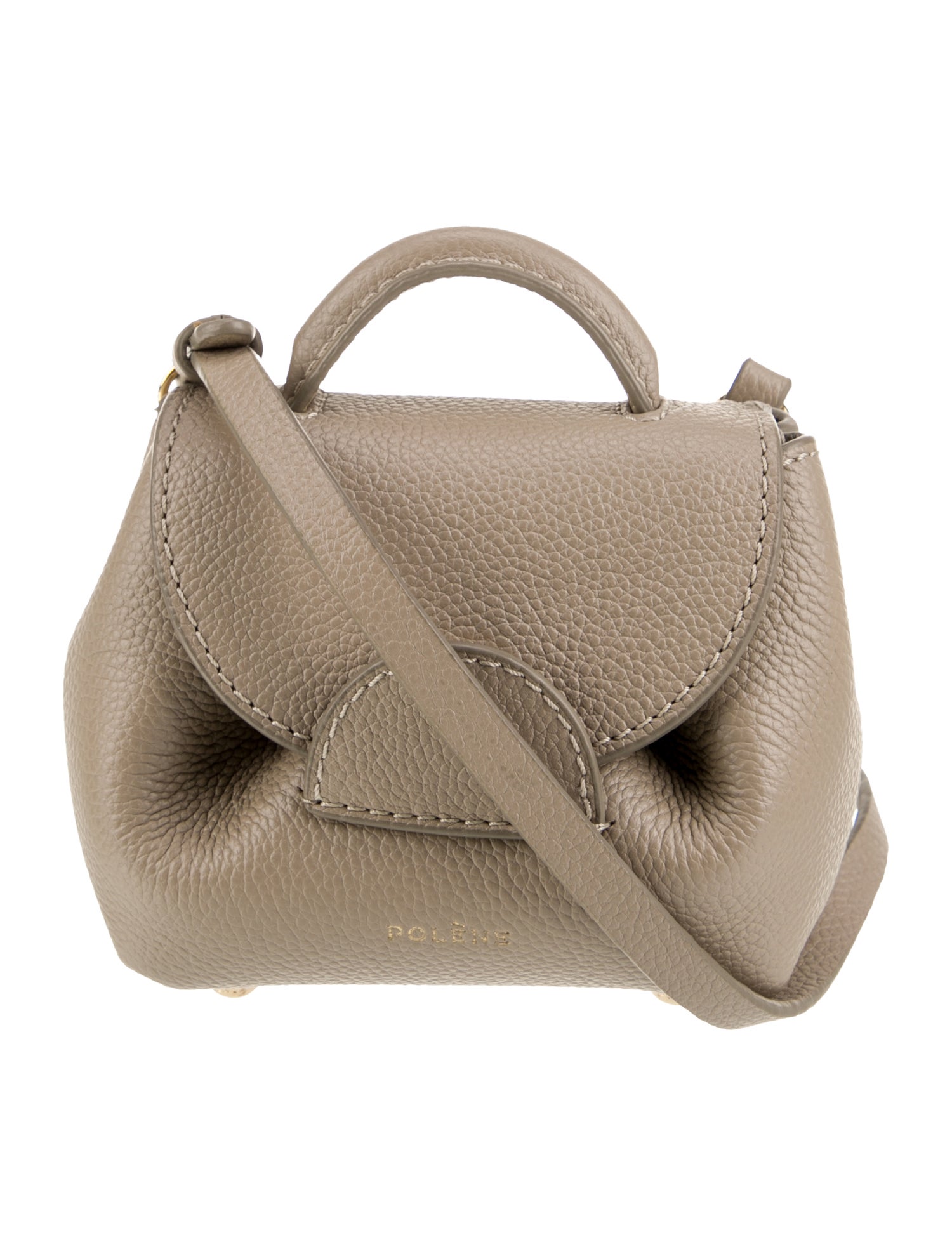 Polène Leather Crossbody Bag - Brown Mini Bags, Handbags - WPLNE23104 ...