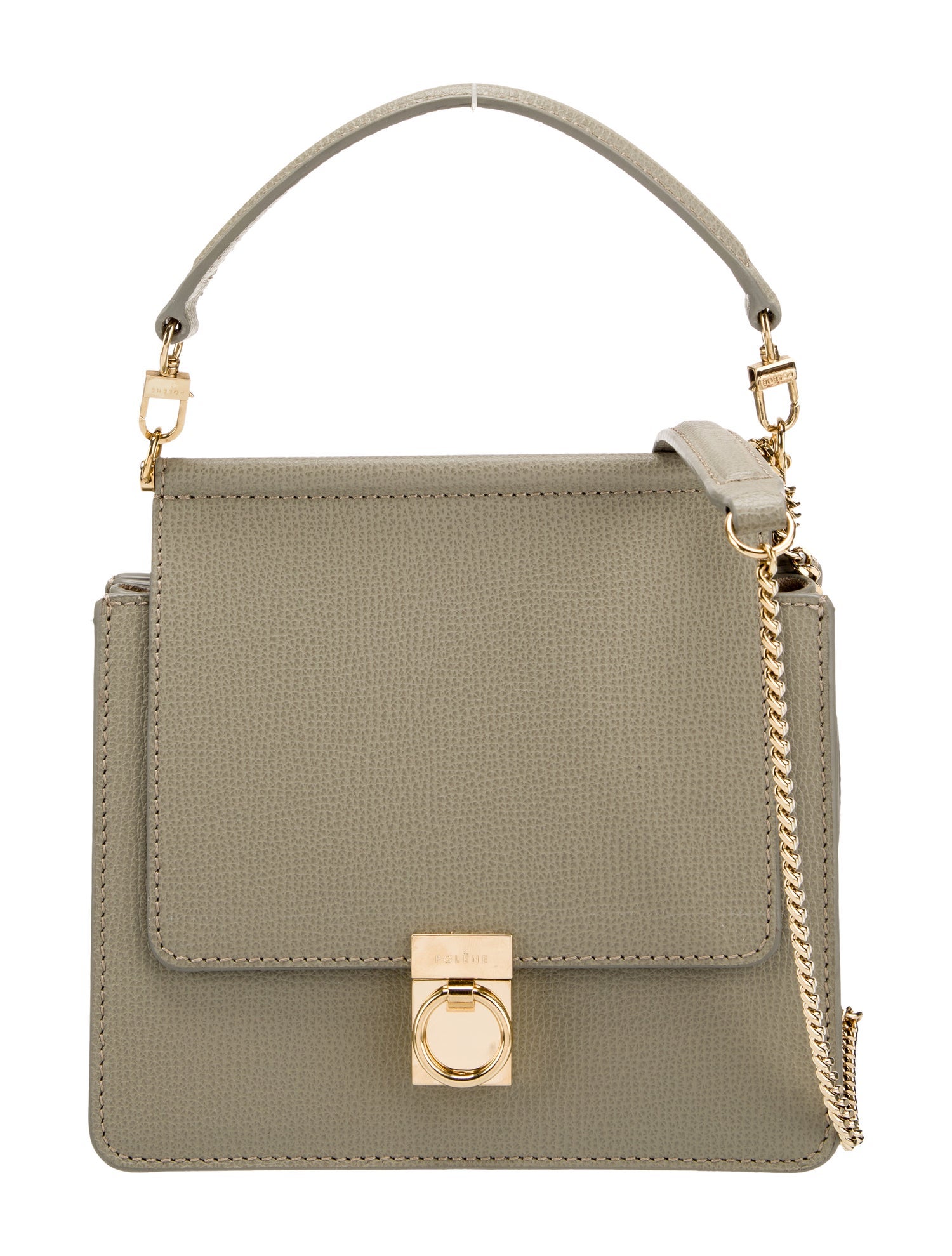Polène Leather Shoulder Bag - Green Crossbody Bags, Handbags ...