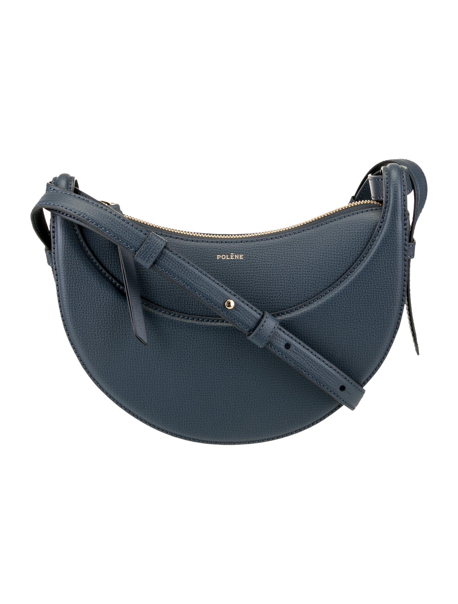 Polène Leather Messenger Bag - Blue Crossbody Bags, Handbags ...