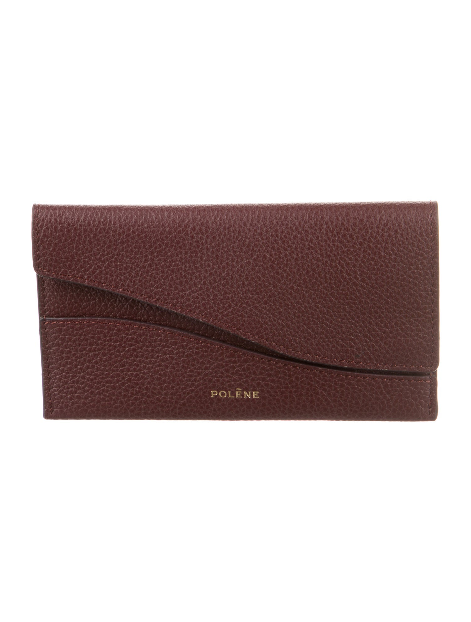 Polène Leather Bifold Wallet - Burgundy Wallets, Accessories ...