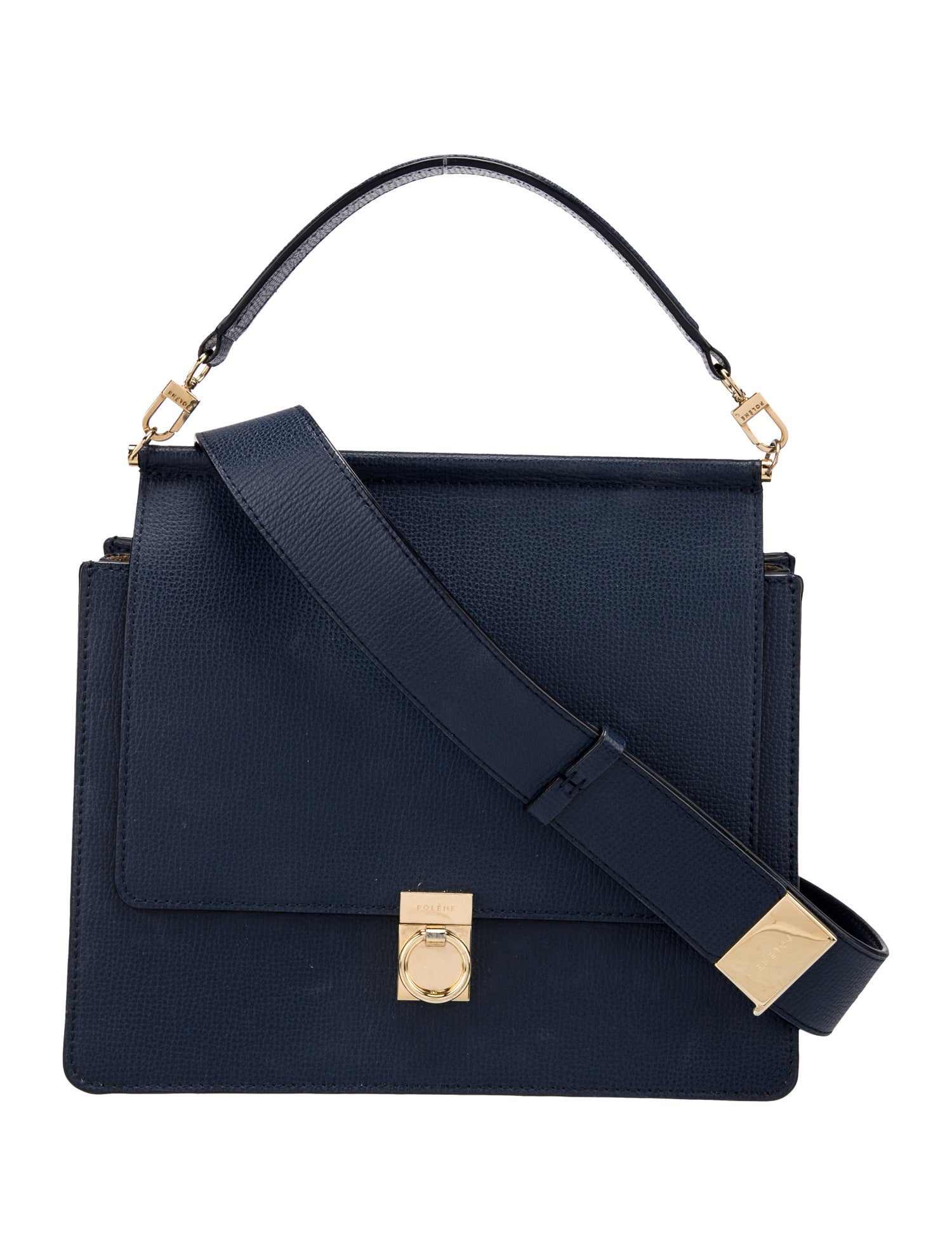 Polène Leather Top Handle Bag - Blue Handle Bags, Handbags - WPLNE23213 ...