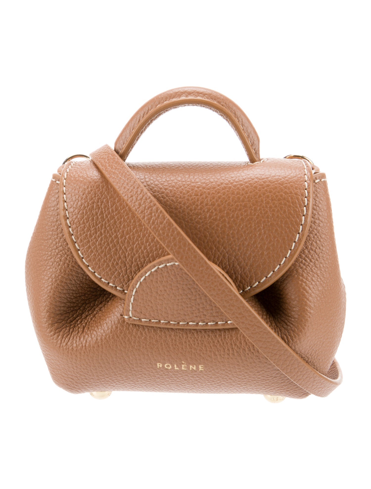 Polène Leather Crossbody Bag - Brown Mini Bags, Handbags - WPLNE23292 ...
