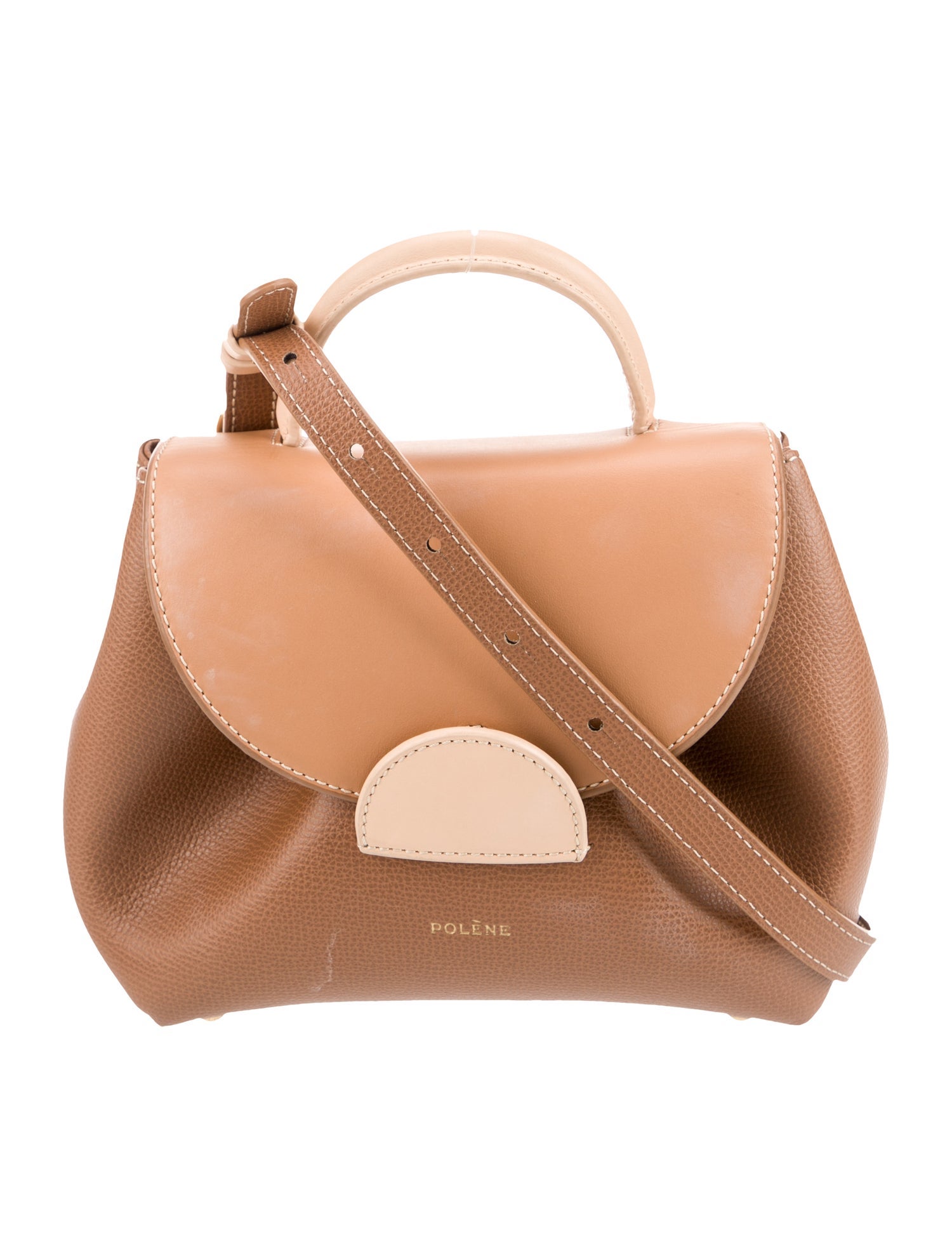 Polène Leather Crossbody Bag - Brown Crossbody Bags, Handbags ...