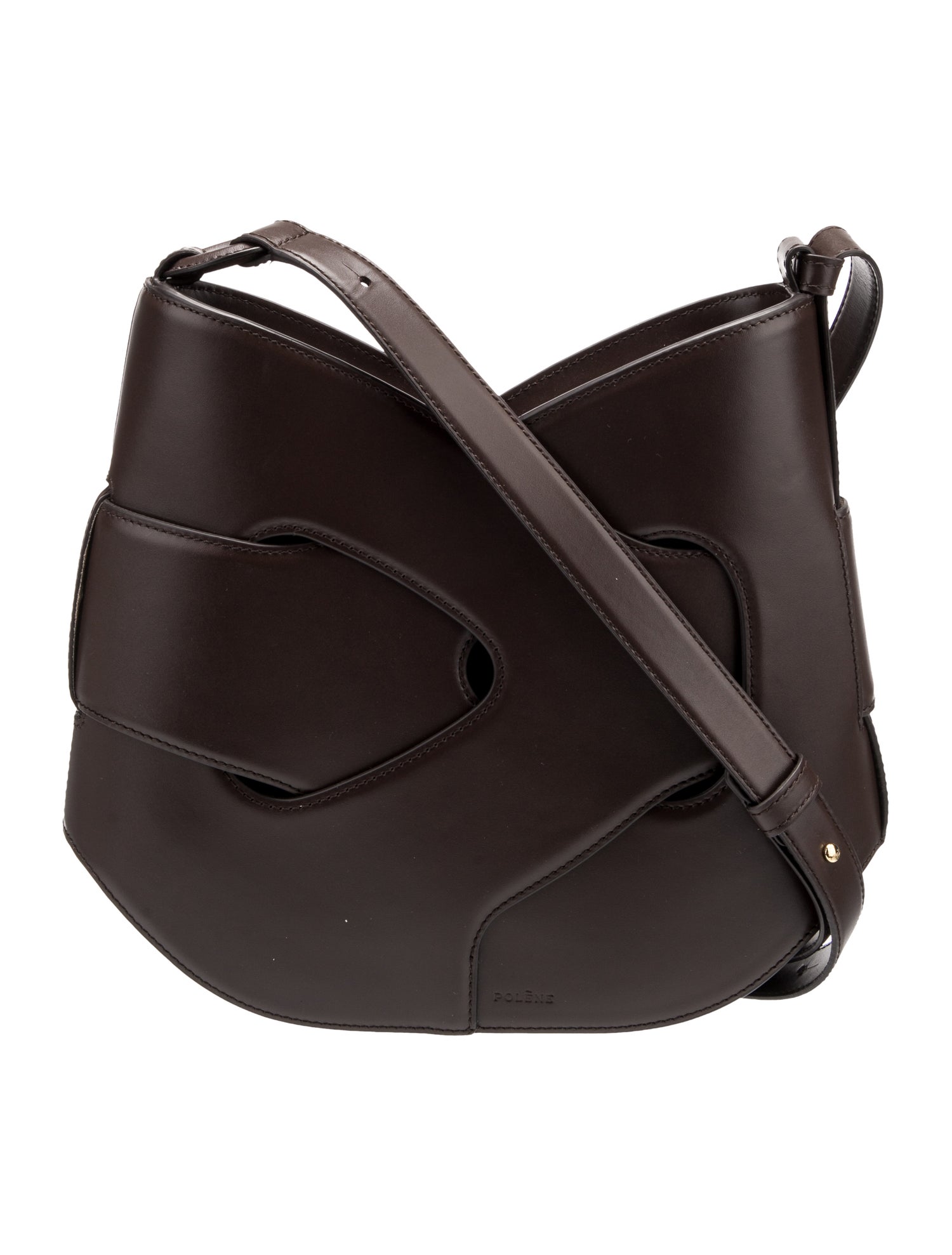 Polène Leather Crossbody Bag - Brown Crossbody Bags, Handbags ...