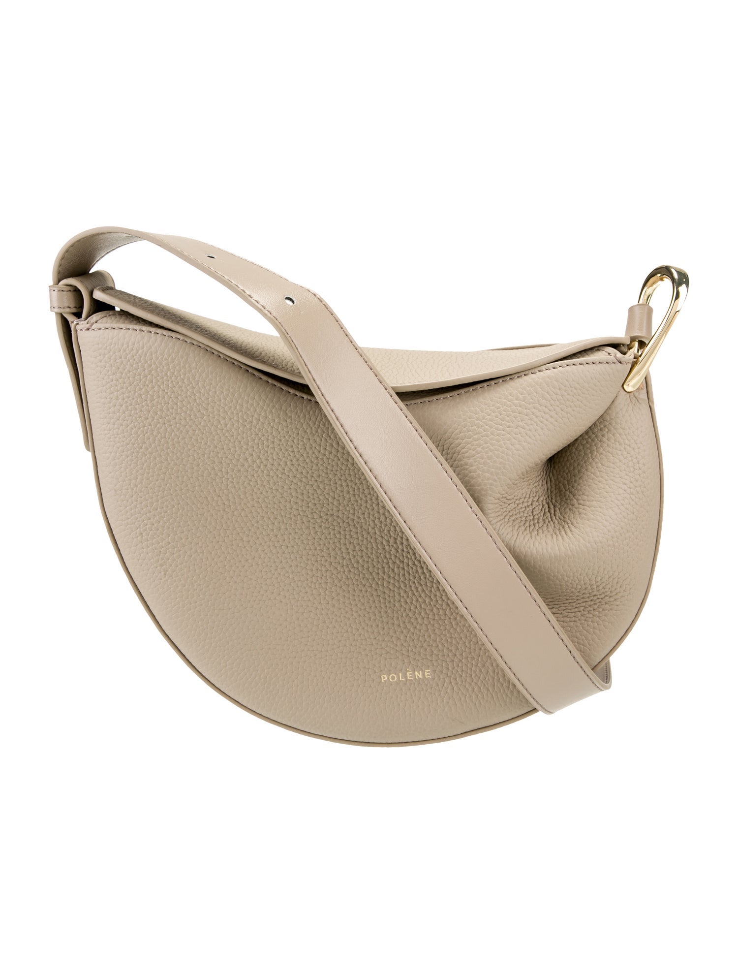 Polène Leather Shoulder Bag - Neutrals Shoulder Bags, Handbags ...