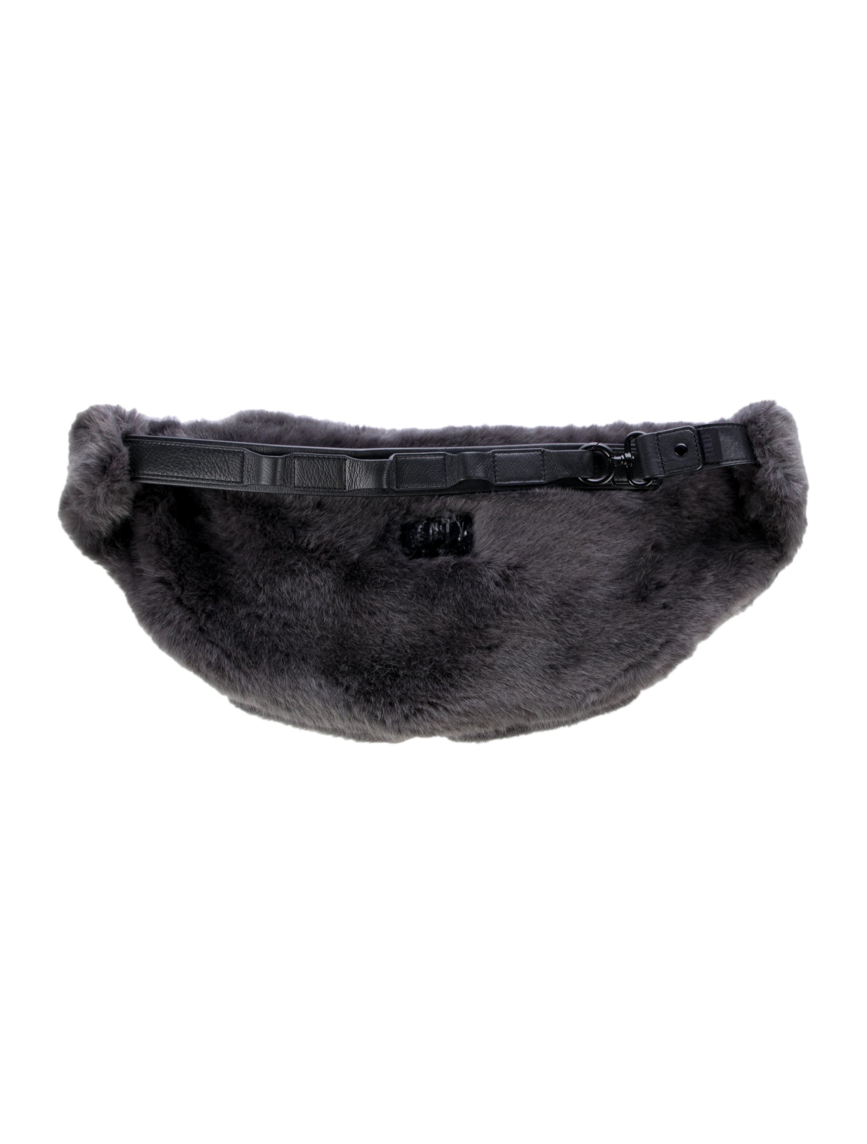 Fenty x Puma Leather Trim Faux Fur Waist Bag - Grey Waist Bags ...
