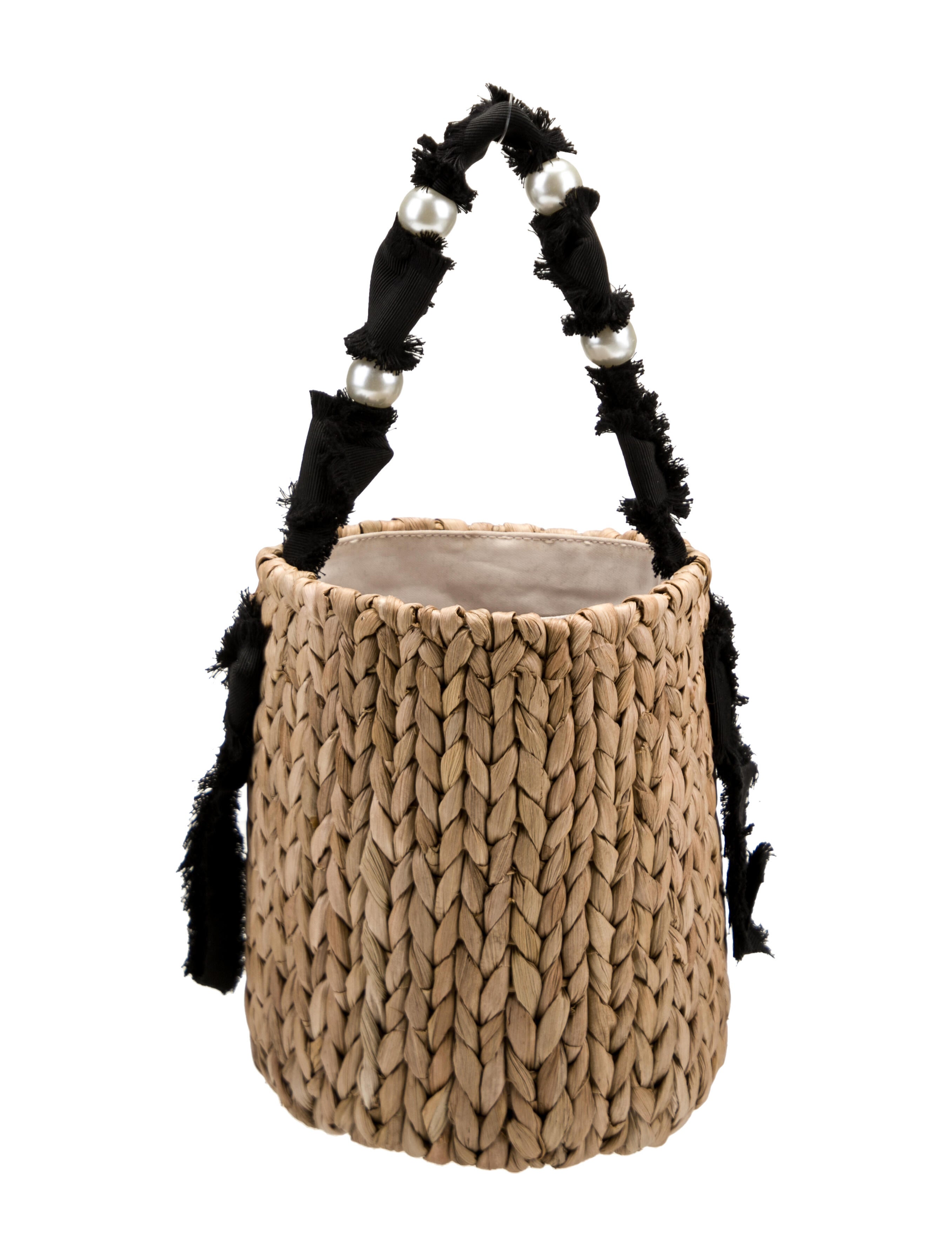Pamela Munson Straw Bucket Bag w/ Tags - Neutrals Bucket Bags, Handbags ...