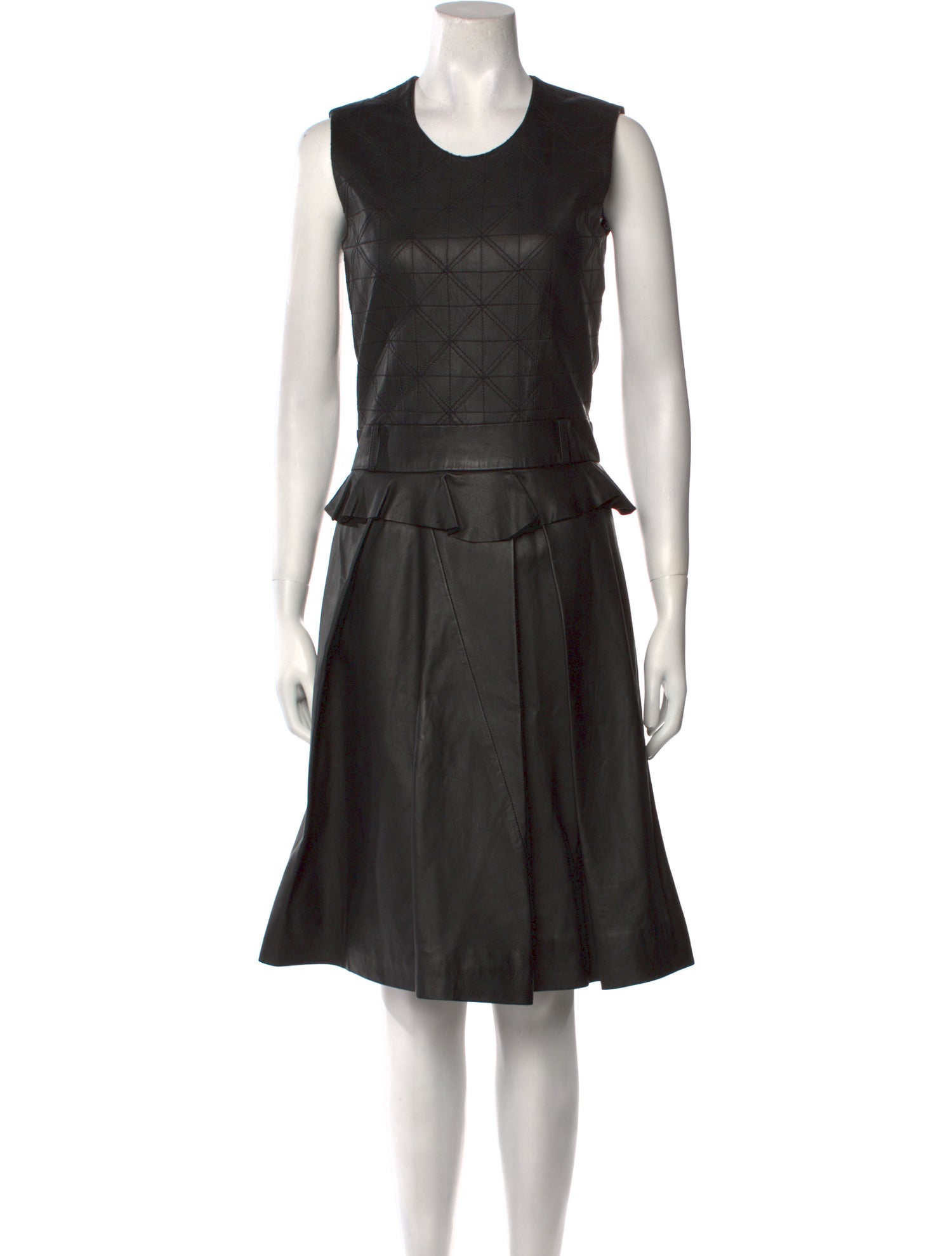 Preen Line Leather Midi Length Dress - Black Dresses, Clothing ...