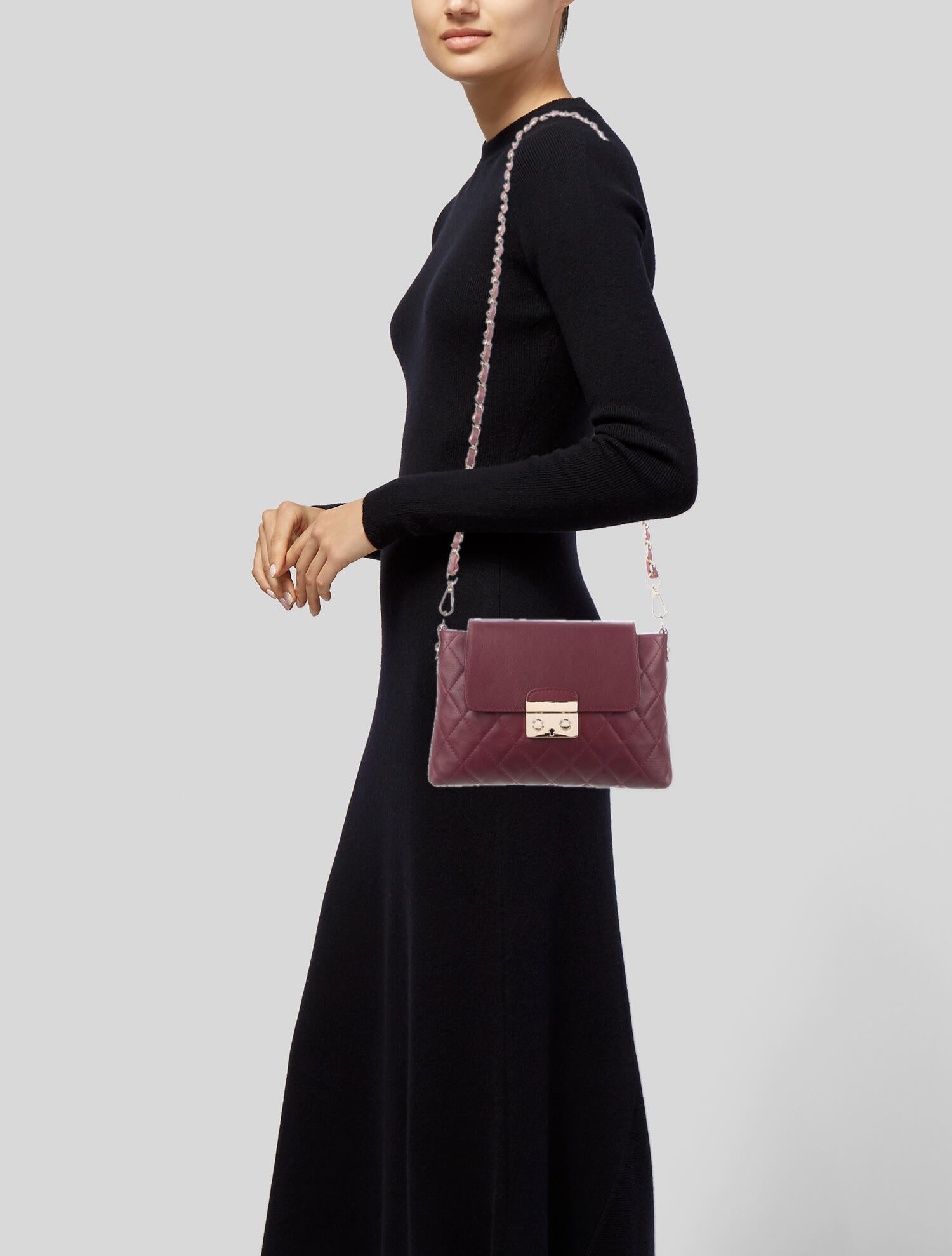 Persaman New York Quilted Leather Crossbody Bag - Burgundy Crossbody ...