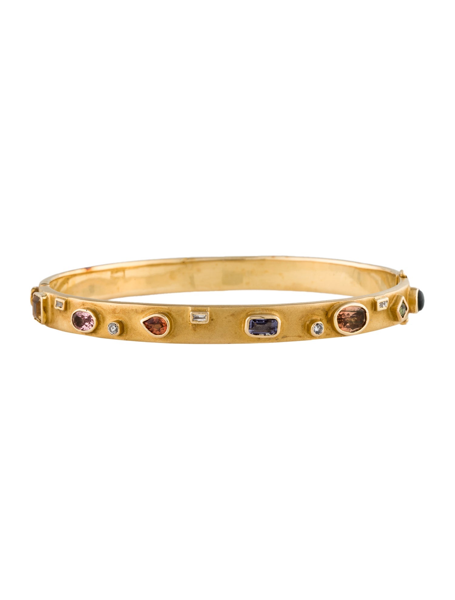 Piper Gore 14K Multistone Satin Finish Confetti Bangle - 14K Yellow Gold Bangle, Bracelets ...