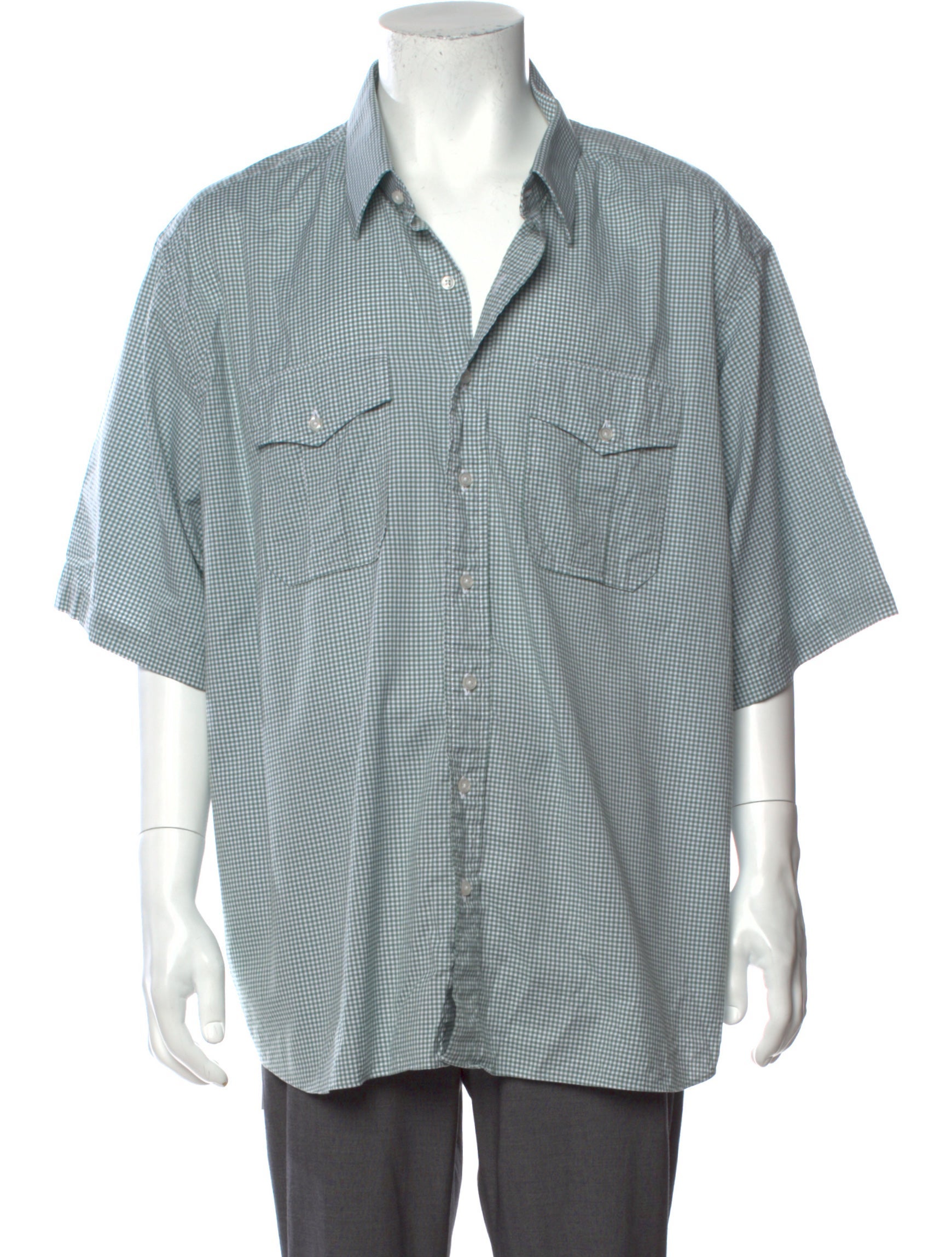 Proper Cloth Plaid Print Three-Quarter Sleeve Shirt - Green Casual ...