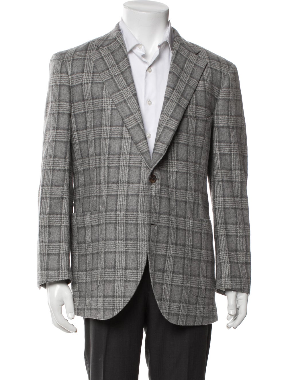 Proper Cloth Wool Plaid Print Peacoat - Grey Outerwear, Clothing ...