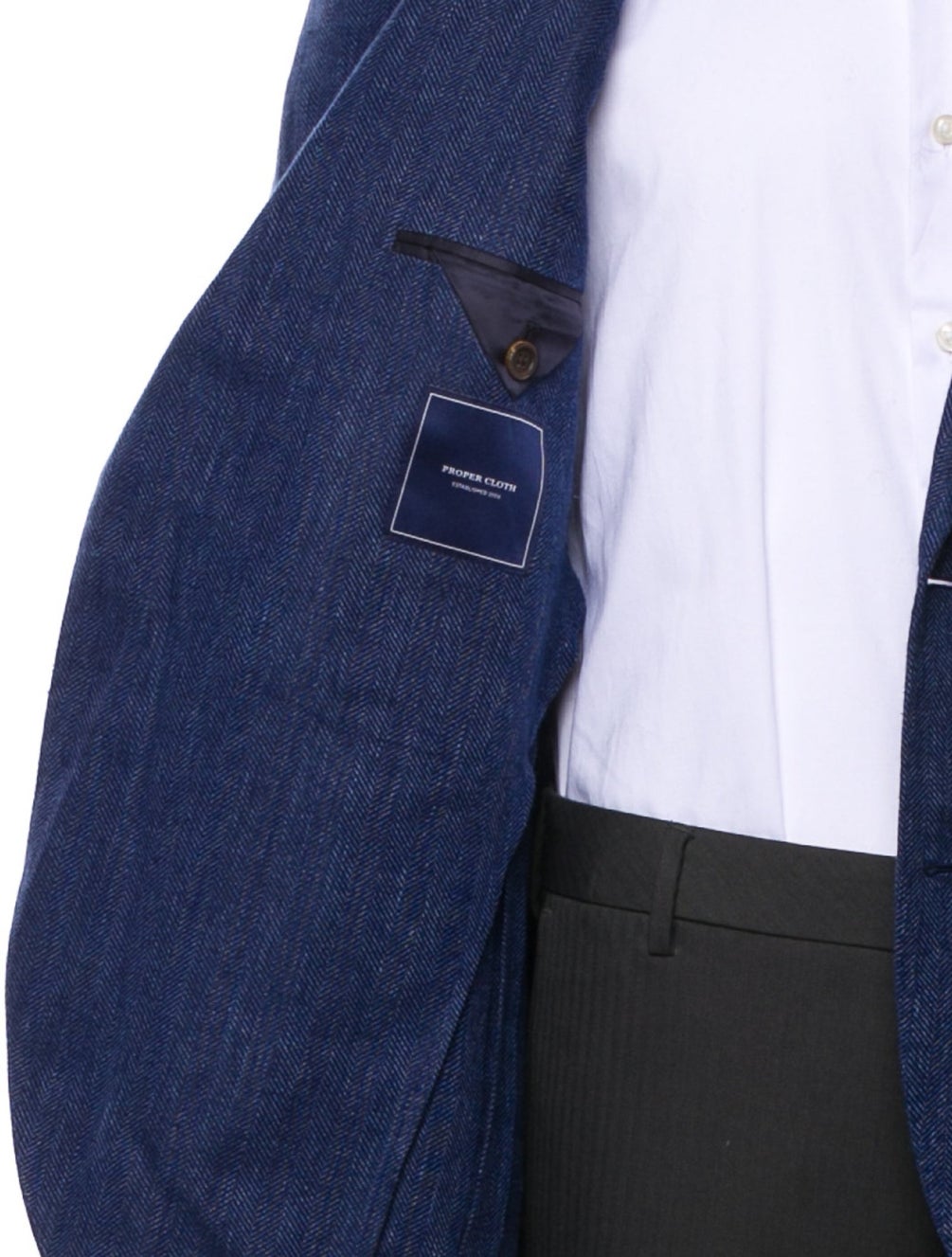 Proper Cloth Linen Blazer - Blue Suiting, Clothing - WPPRC21180 | The ...