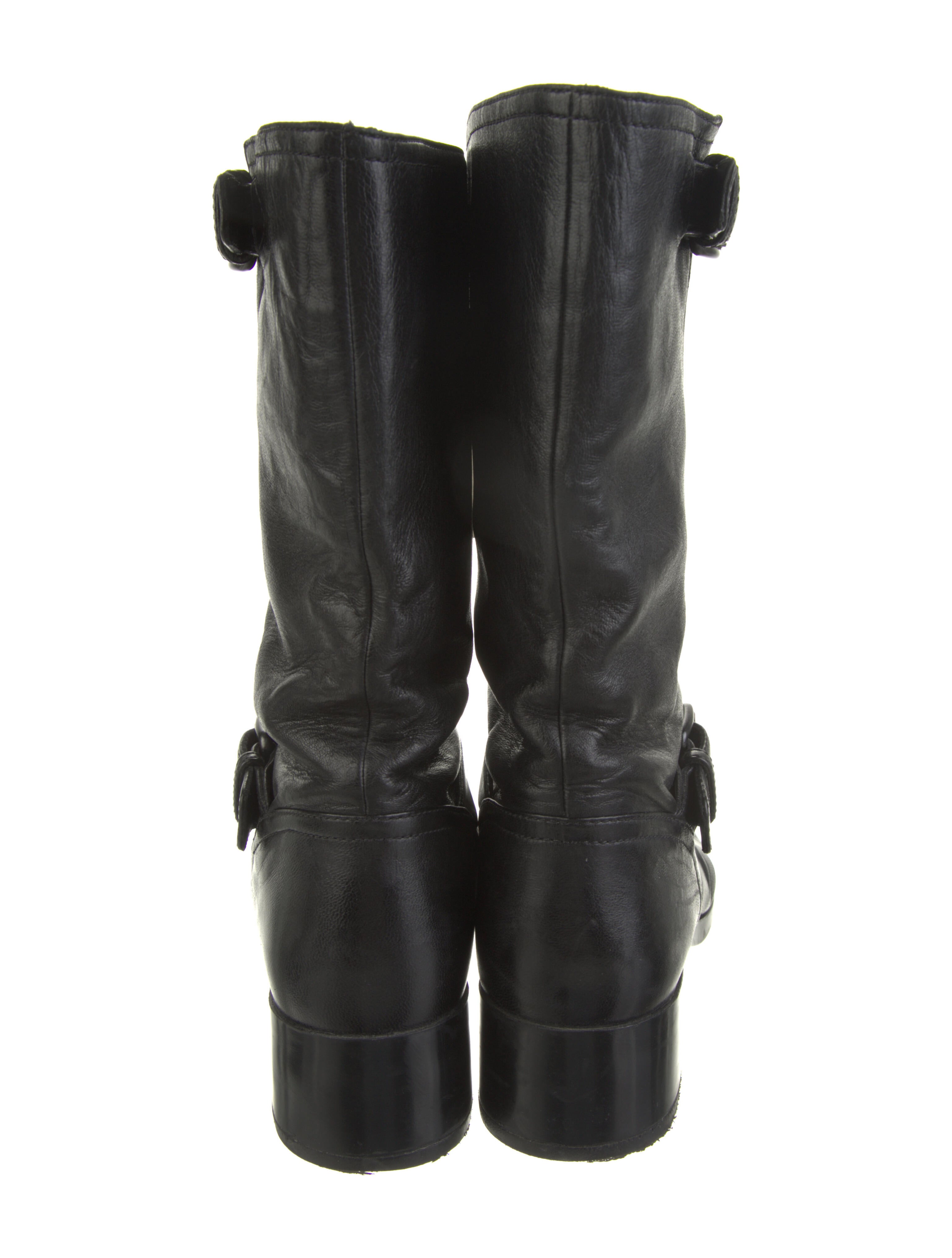 Prada Sport Leather Moto Boots - Black Boots, Shoes - WPR107981 | The ...