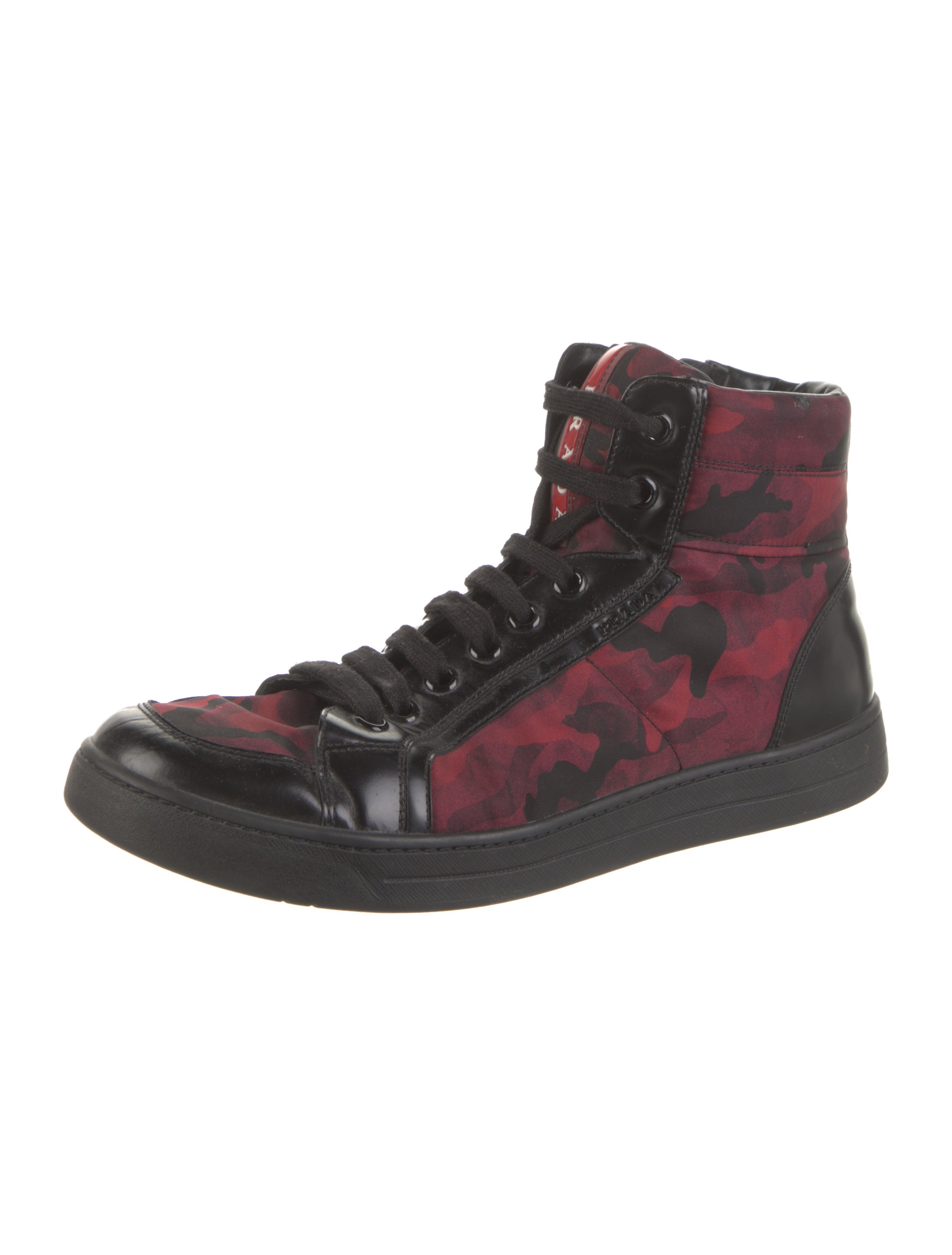 Prada Sport Printed Lace-Up Boots - Red Boots, Shoes - WPR116771 | The ...