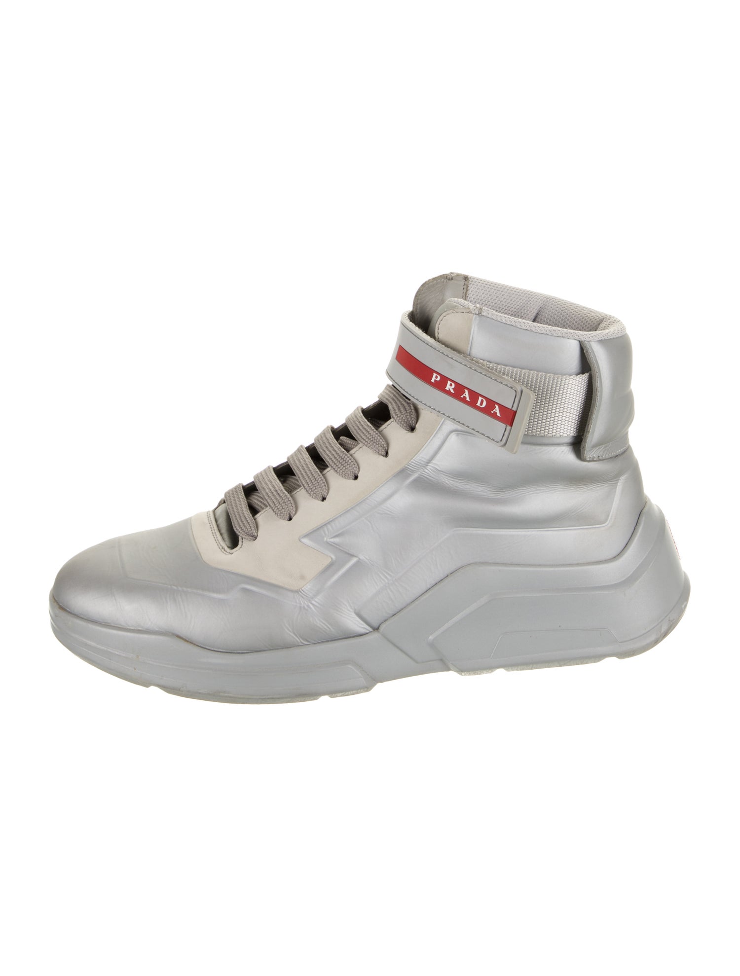 Prada Sport Leather Sneakers - Grey Sneakers, Shoes - WPR124358 | The ...