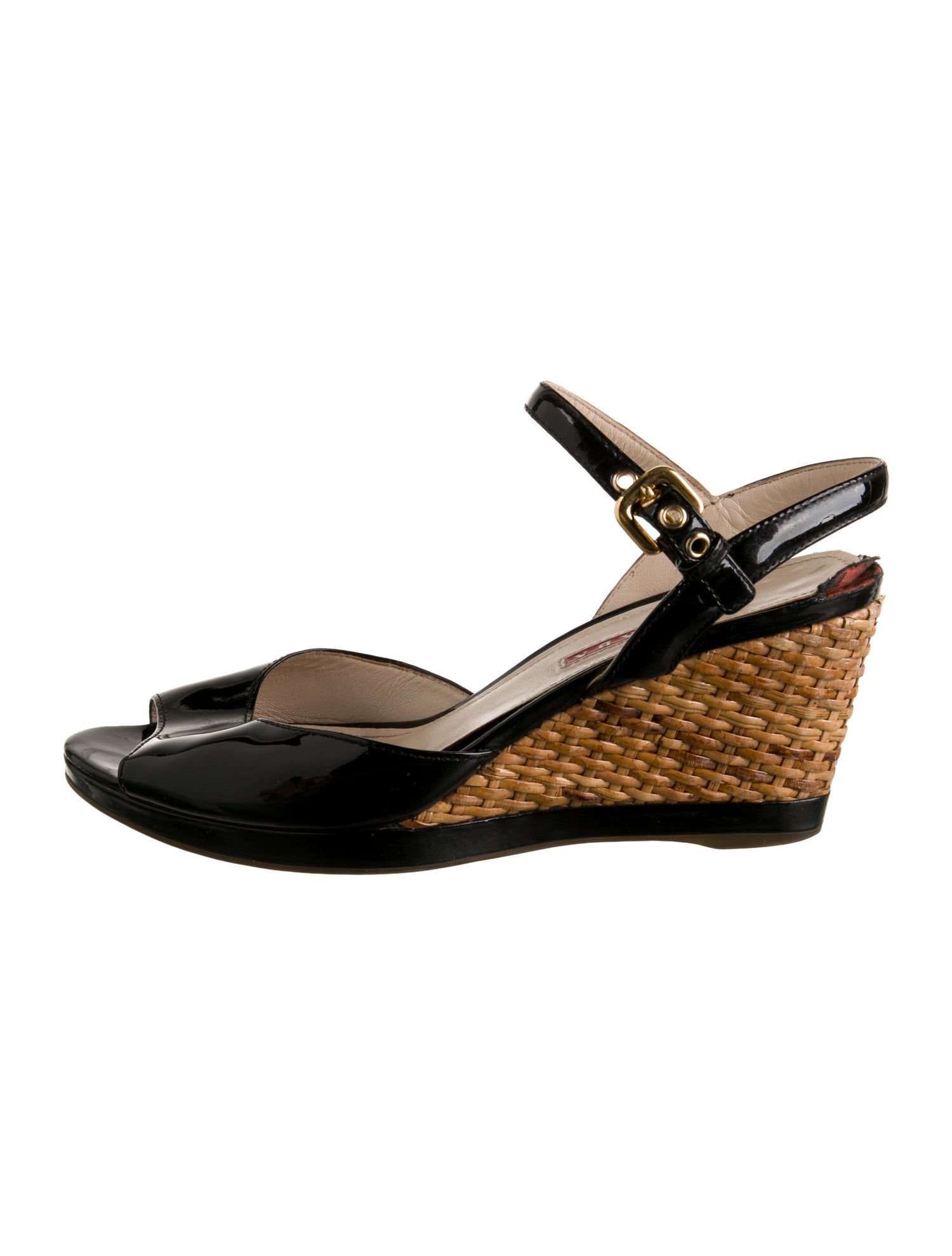 Prada Sport Patent Leather Sandals - Black Sandals, Shoes - WPR126254 ...