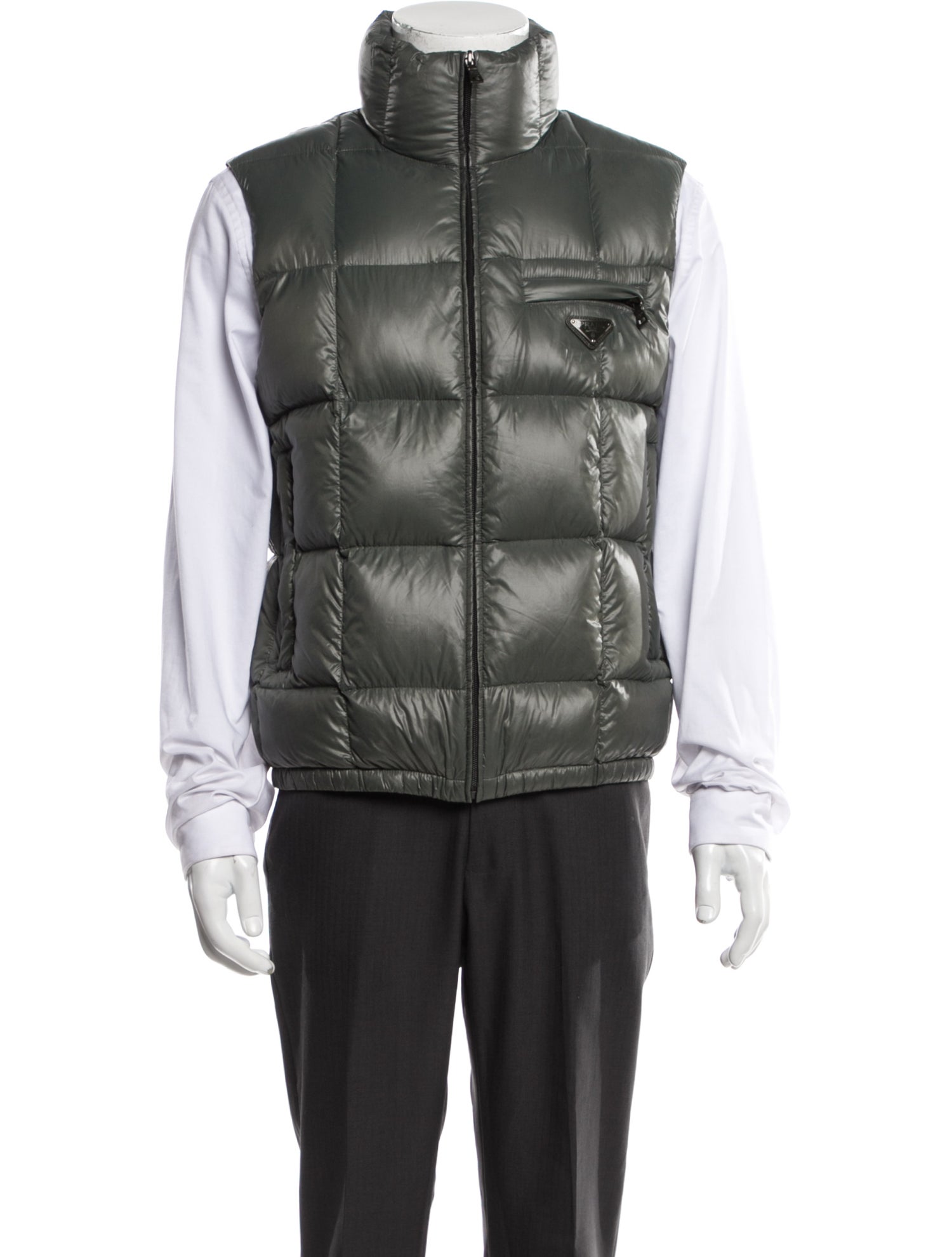 Prada 2012 Enameled Metal Triangle Vest - Green Outerwear, Clothing ...