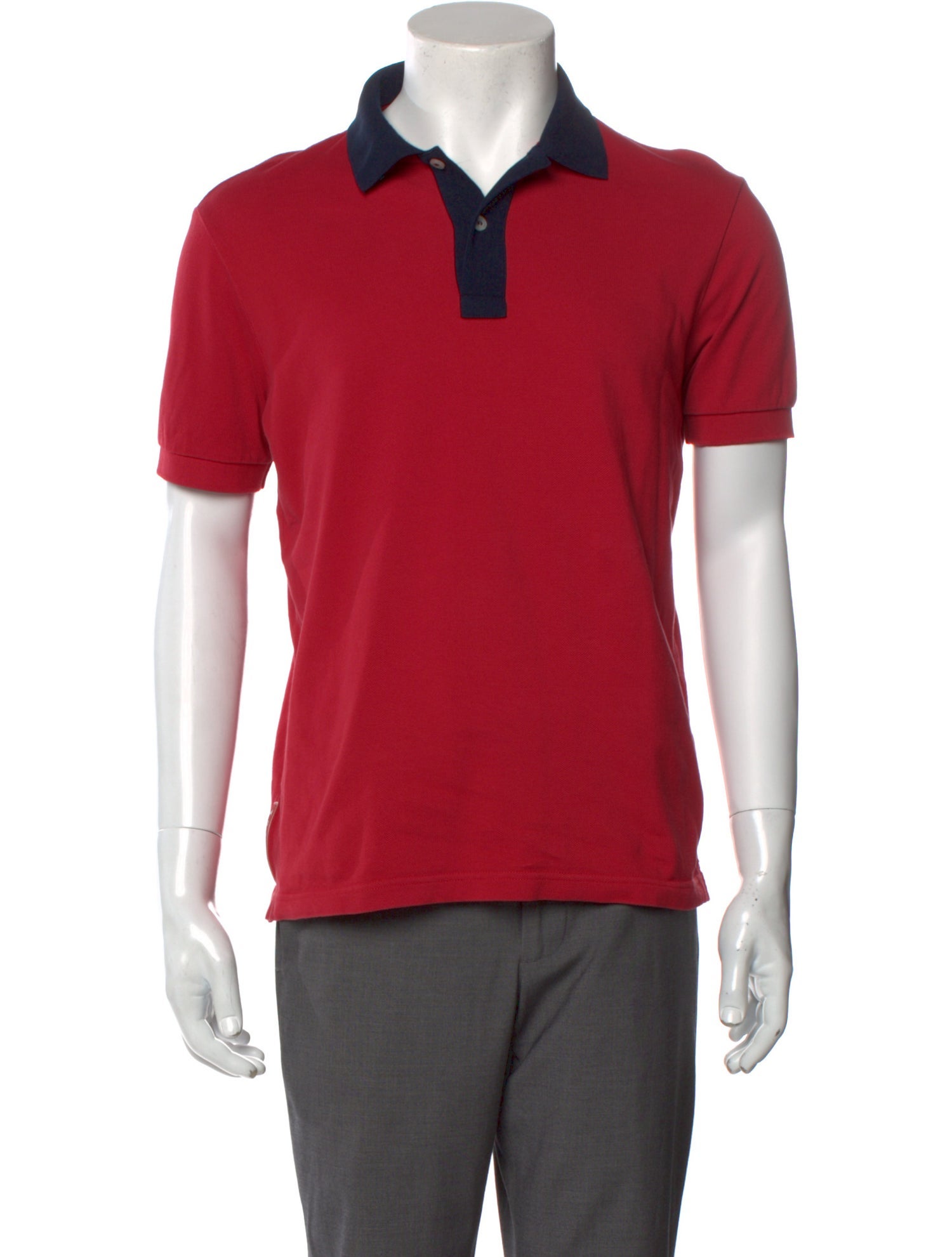 Prada Sport V-Neck Short Sleeve Polo Shirt - Red Polos, Clothing ...