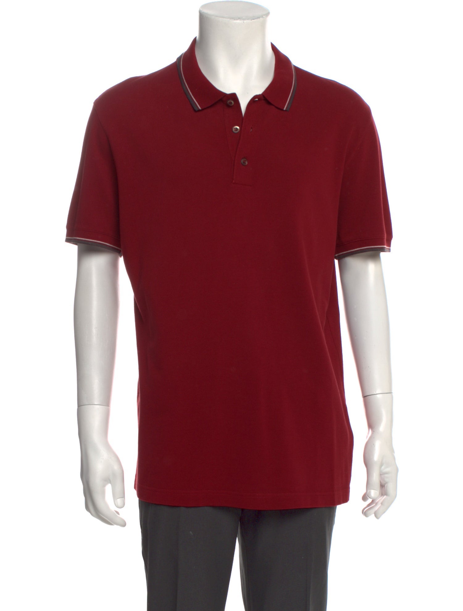 Prada Sport Collar Short Sleeve Polo Shirt - Red Polos, Clothing ...