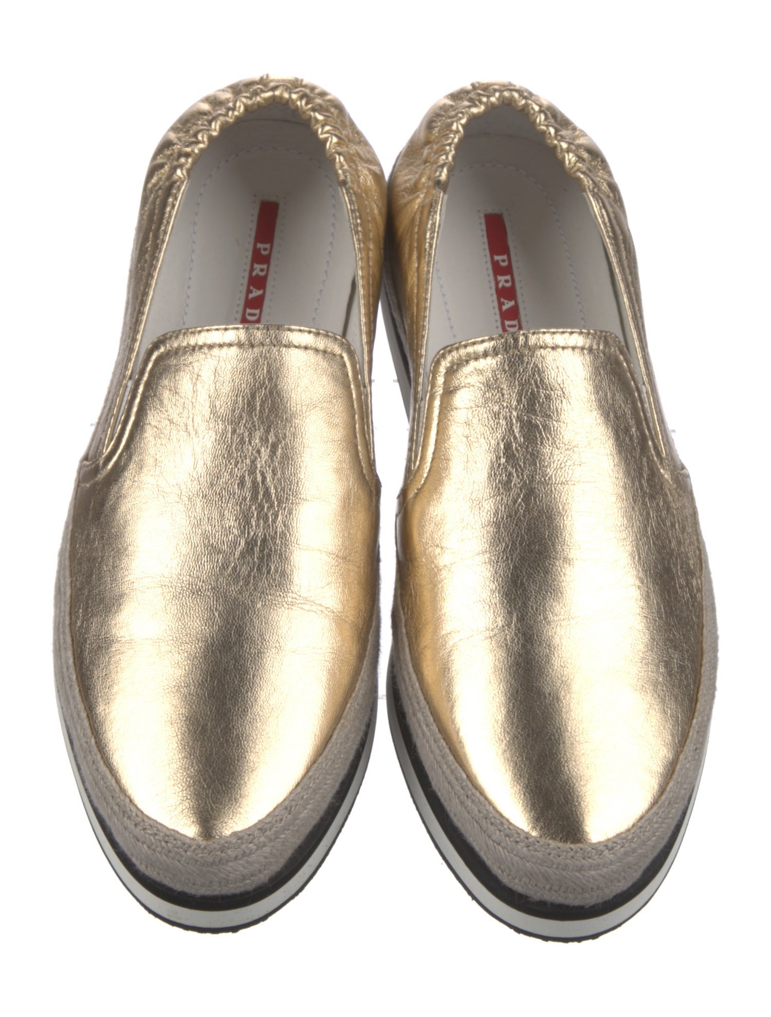 Prada Sport Leather Sneakers - Gold Sneakers, Shoes - WPR129811 | The ...