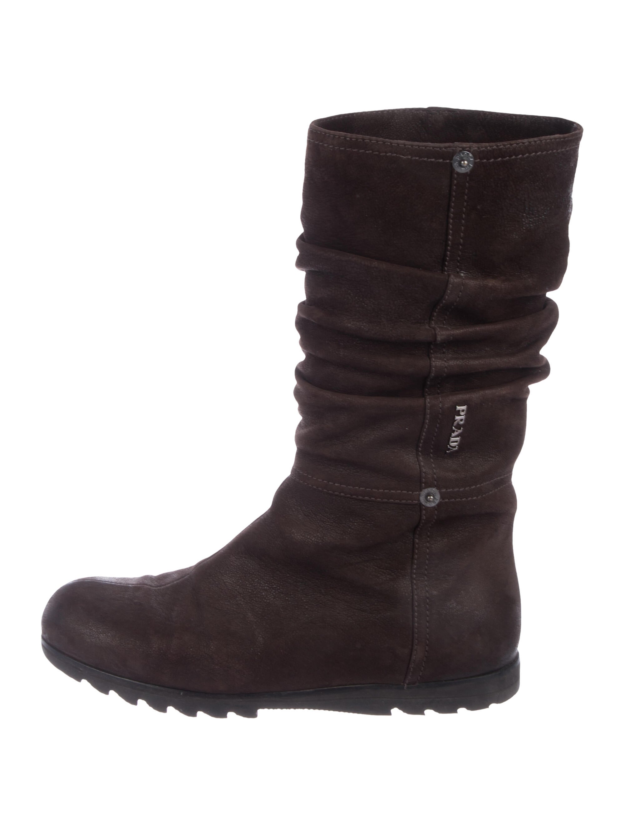 Prada Sport Leather Mid-Calf Boots - Shoes - WPR76336 | The RealReal