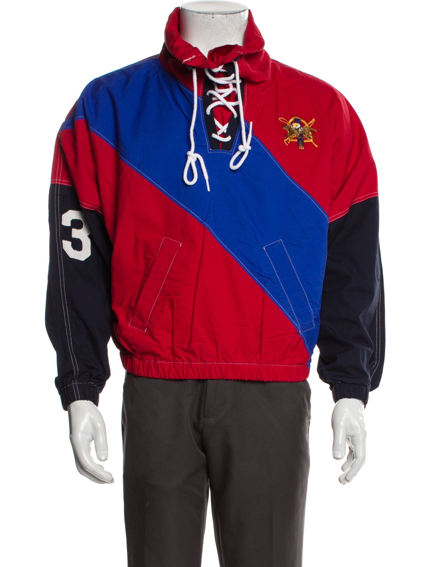 Polo Ralph Lauren Colorblock Pattern Windbreaker w/ Tags - Red ...