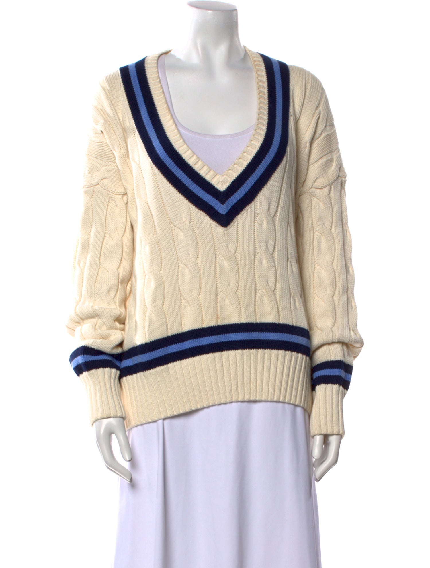Polo Ralph Lauren Colorblock Pattern V-Neck Sweater - Neutrals Knitwear ...